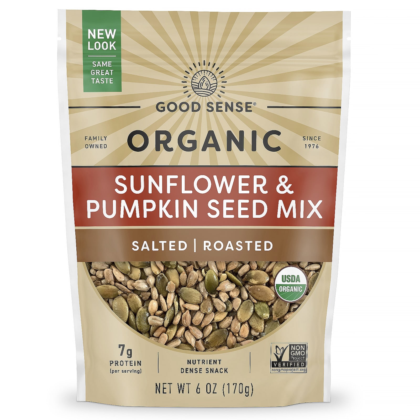 Good Sense, Organic Sunflower & Pumpkin Seed Mix, Salted, Roasted, 6 oz ...
