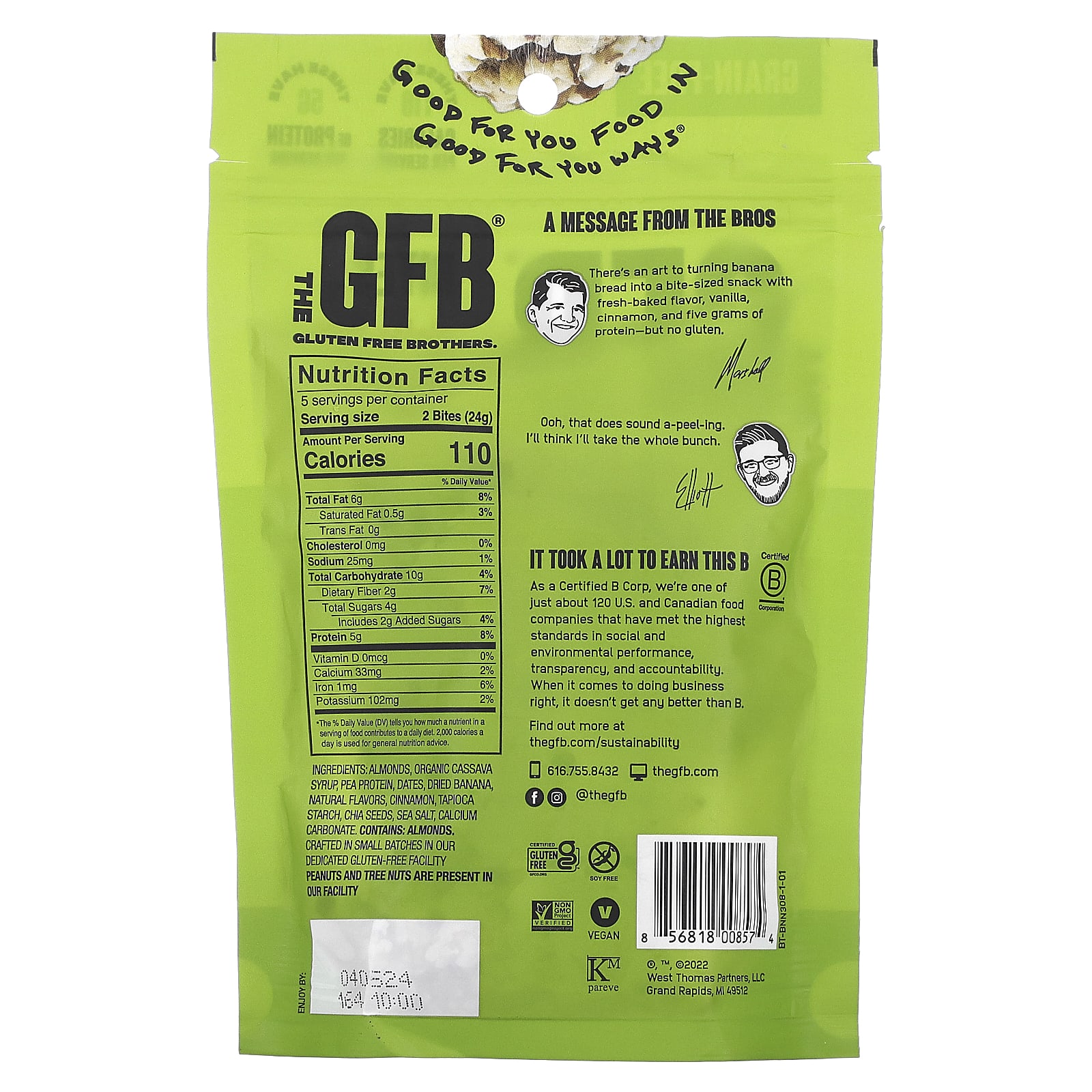 The GFB, Gluten Free Bites, Banana Nut, 4 oz (113 g)