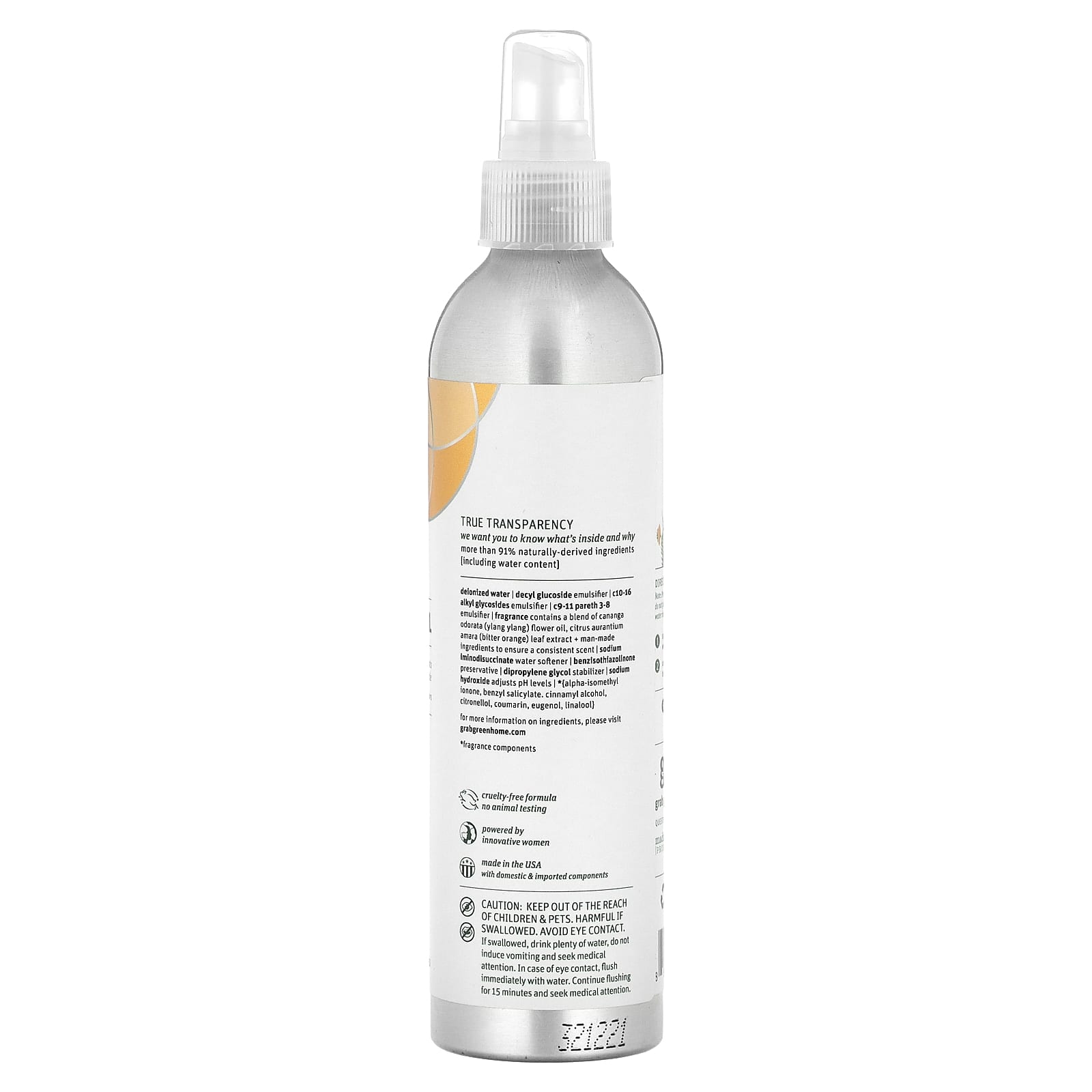 Grab Green, Garbage Bin Odor Removal Spray, Refreshing Wildflowers, 5 ...