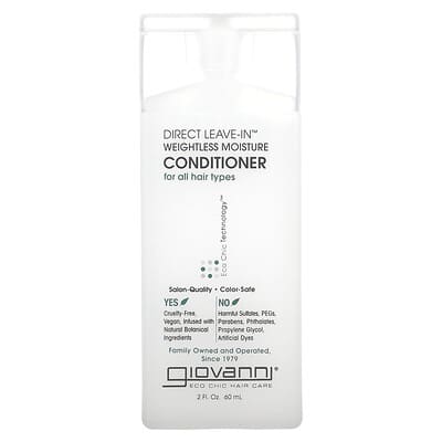 Giovanni, Direct Leave-In Weightless Moisture Conditioner, For All Hair ...
