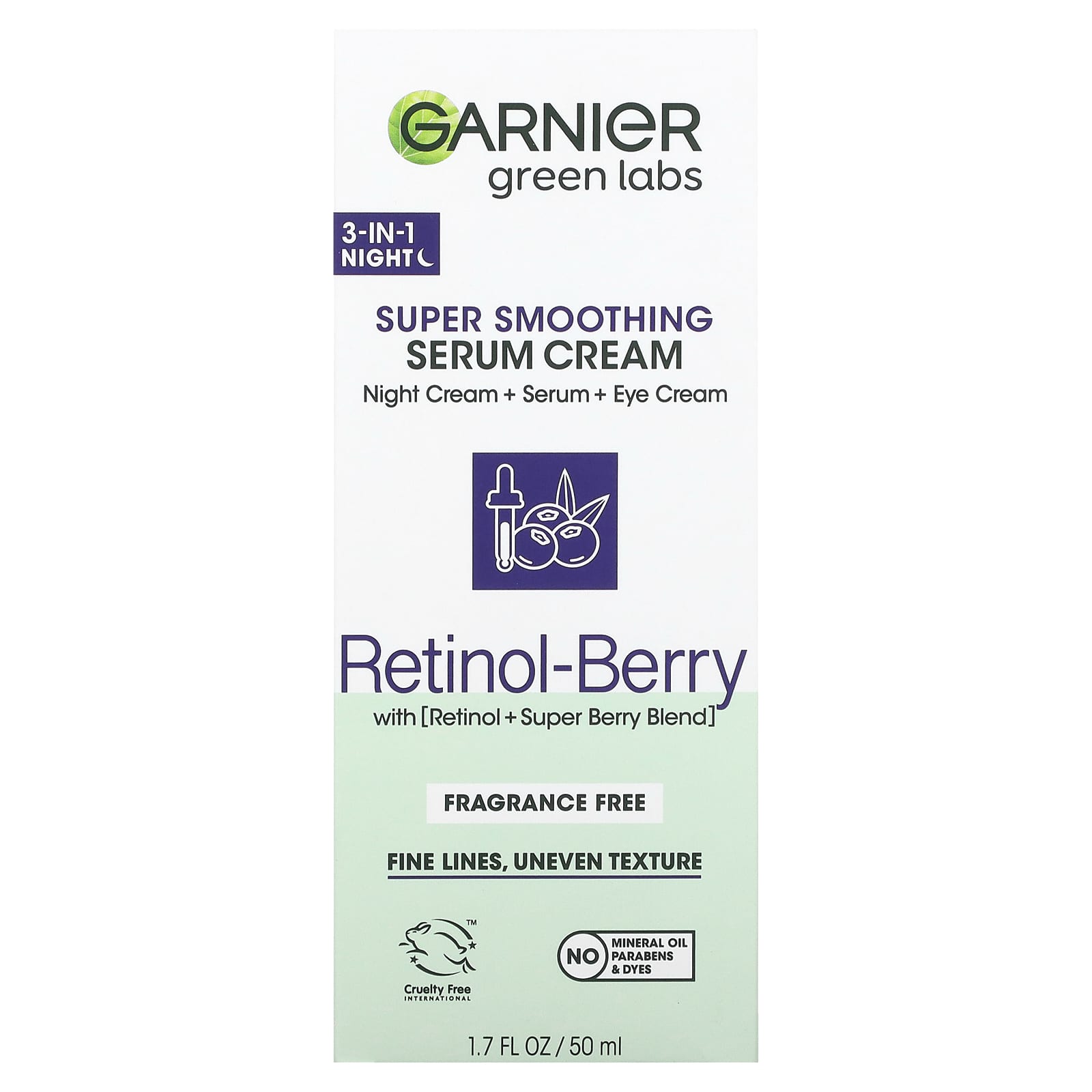 Garnier, Green Labs, Super Smoothing Serum Cream, Retinol-Berry ...