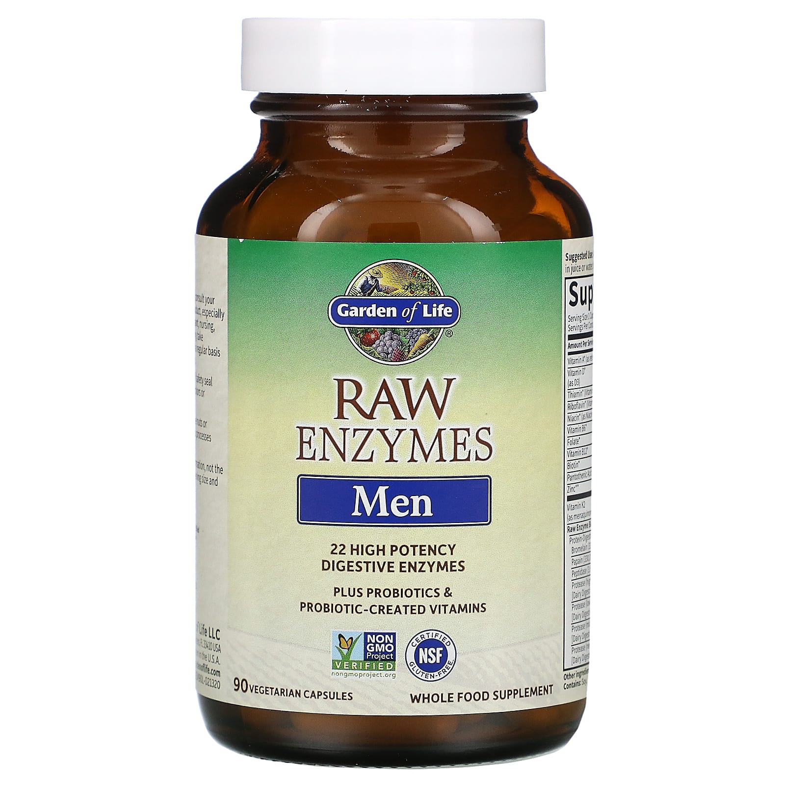 Garden of Life, RAW Enzymes, Men, 90 Vegetarian Capsules