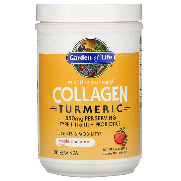 Garden of Life, Multi-Sourced Collagen Turmeric, Apple Cinnamon, 7.76 ...