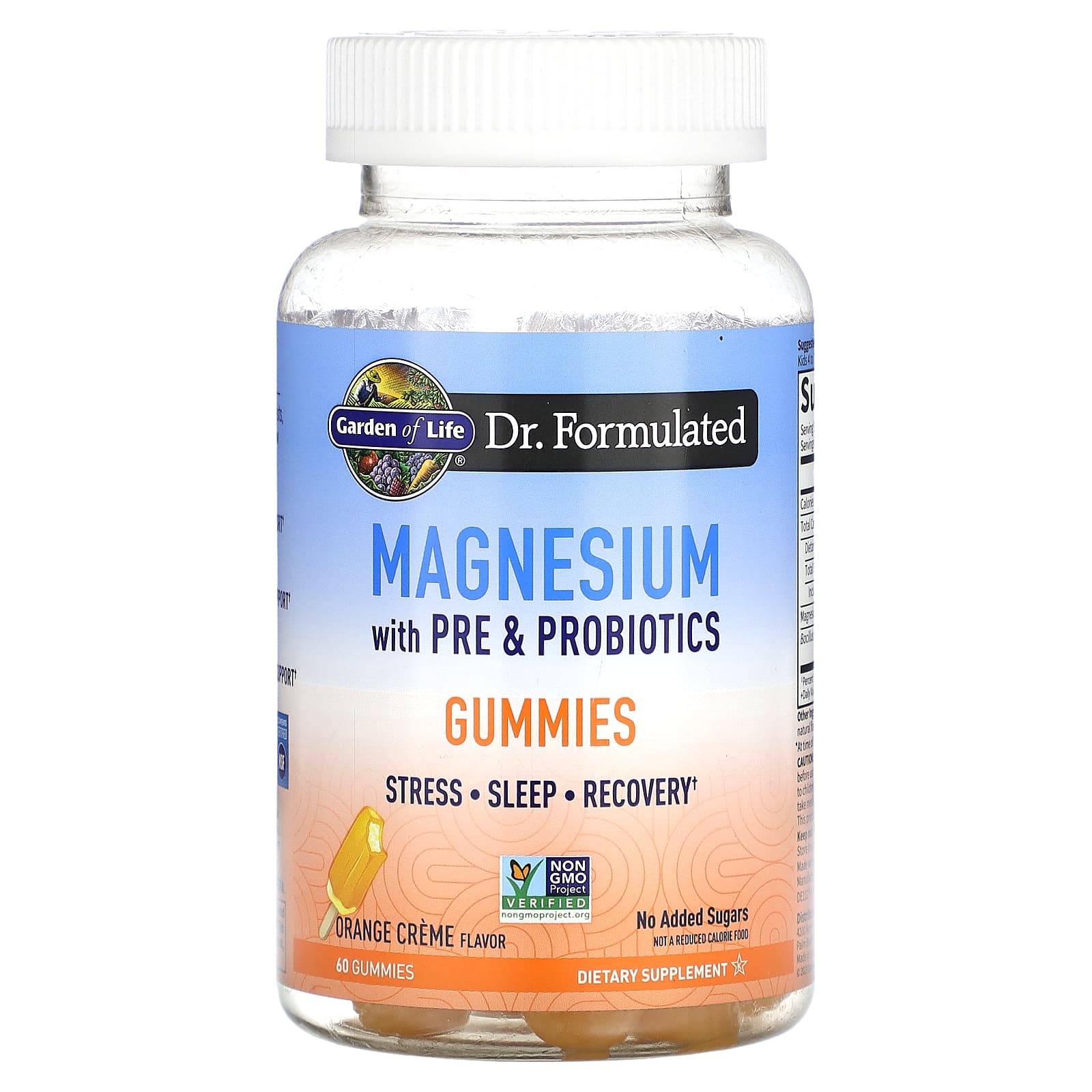 Garden of Life, Magnesium with Pre & Probiotics Gummies, Orange Creme ...
