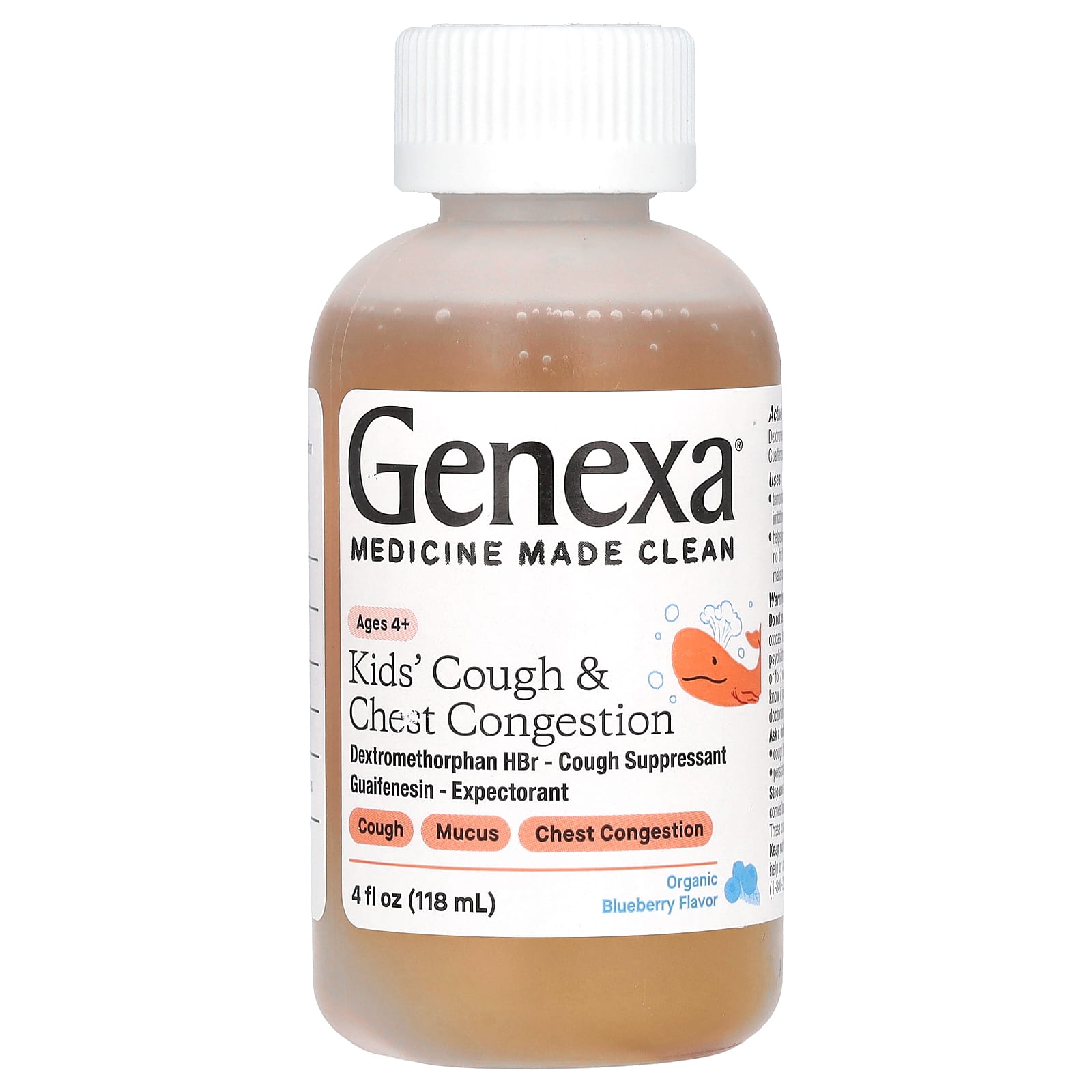 Genexa, Kid's Cough & Chest Congestion, Ages 4-11, Organic Blueberry, 4 ...