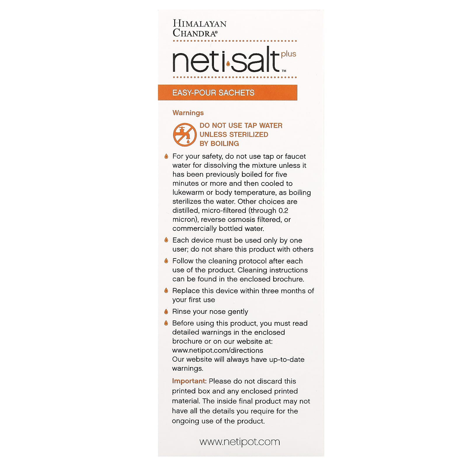 Himalayan Chandra, Neti Salt Plus, Easy-Pour Sachets , 60 Sachets, 0.07 ...