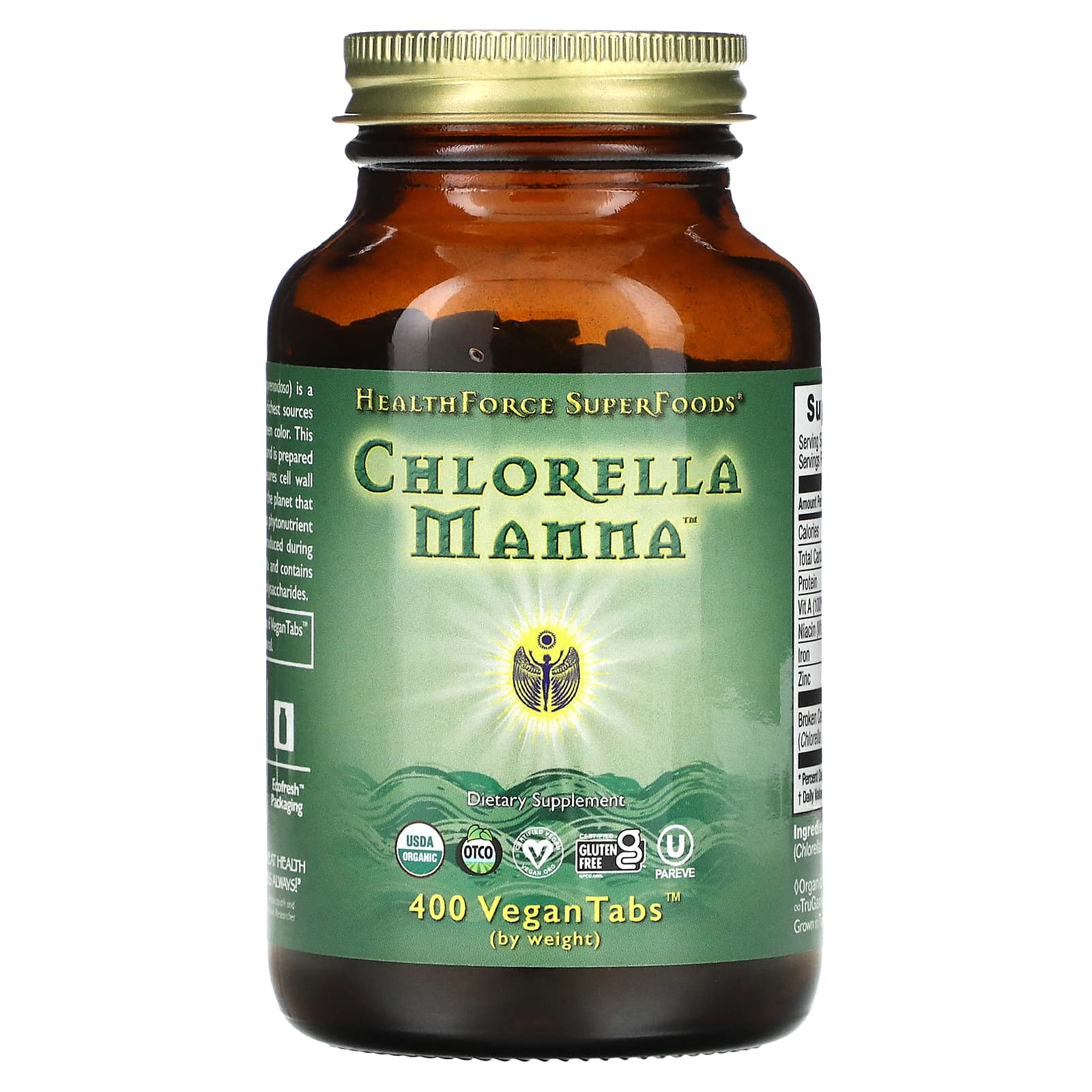 HealthForce Superfoods, Chlorella Manna, 400 VeganTabs