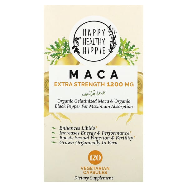 Happy Healthy Hippie Maca Extra Strength 1 200 Mg 120 Vegetarian