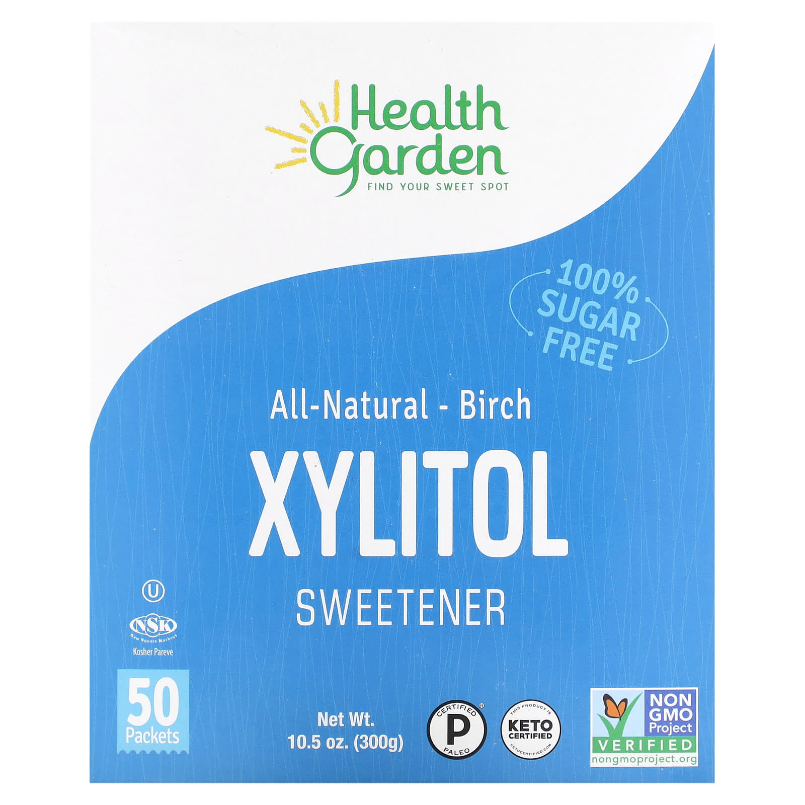 Health Garden, All Natural Birch Xylitol Sweetener, 50 Packets, 0.21 oz ...
