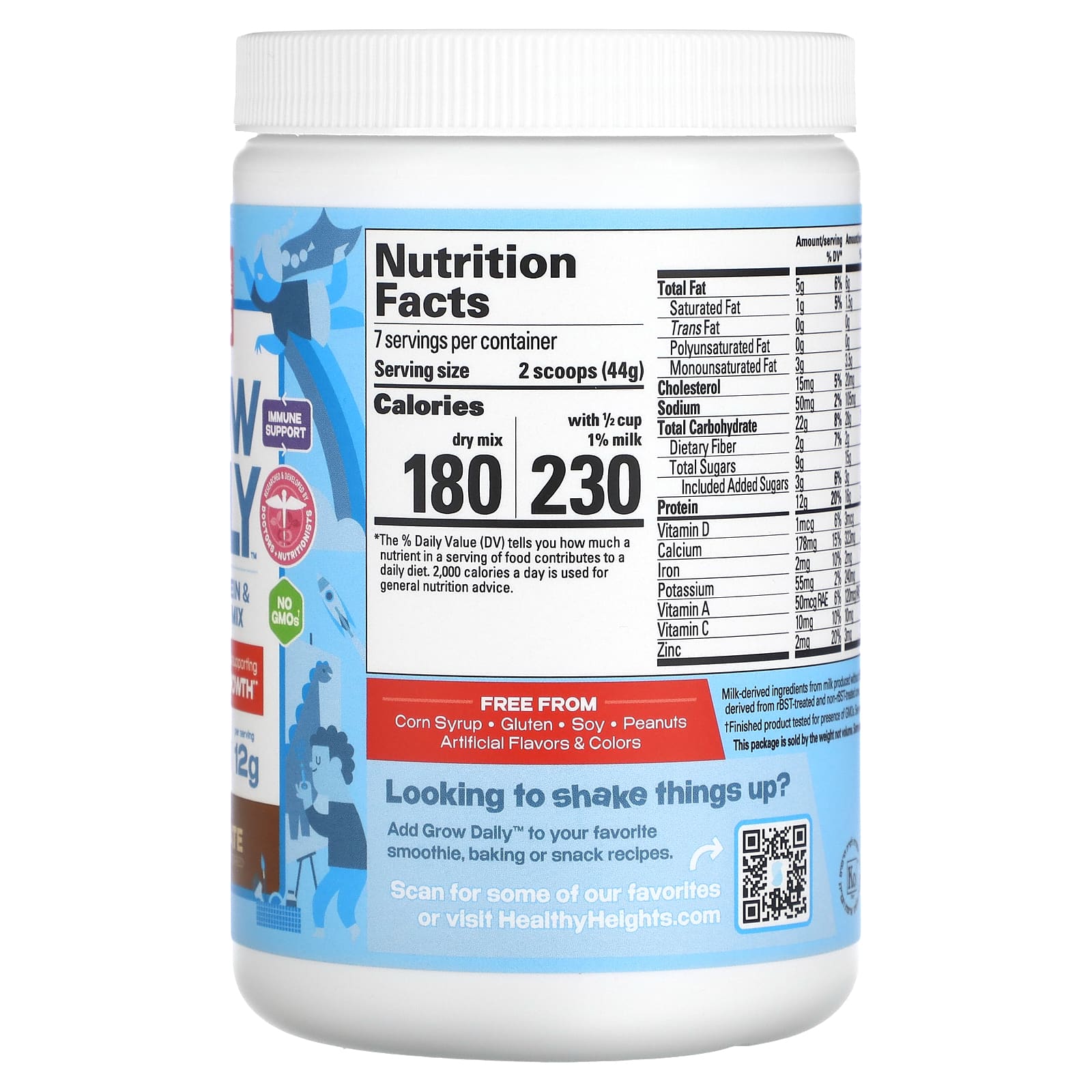 Healthy Heights, Grow Daily, Whey Protein & Nutrition Mix, For Kids 3 ...