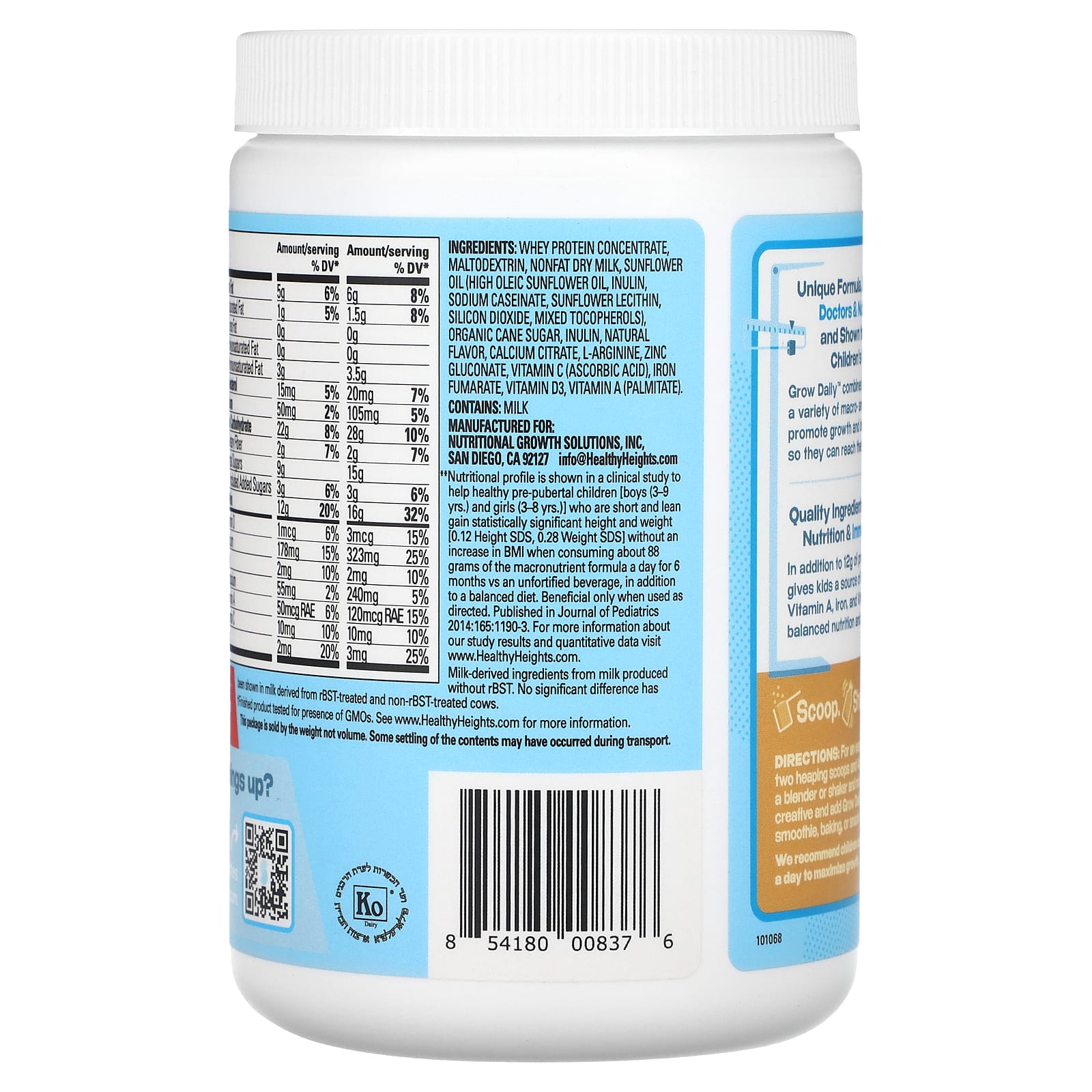 Healthy Heights, Grow Daily, Whey Protein & Nutrition Mix, For Kids 3 ...