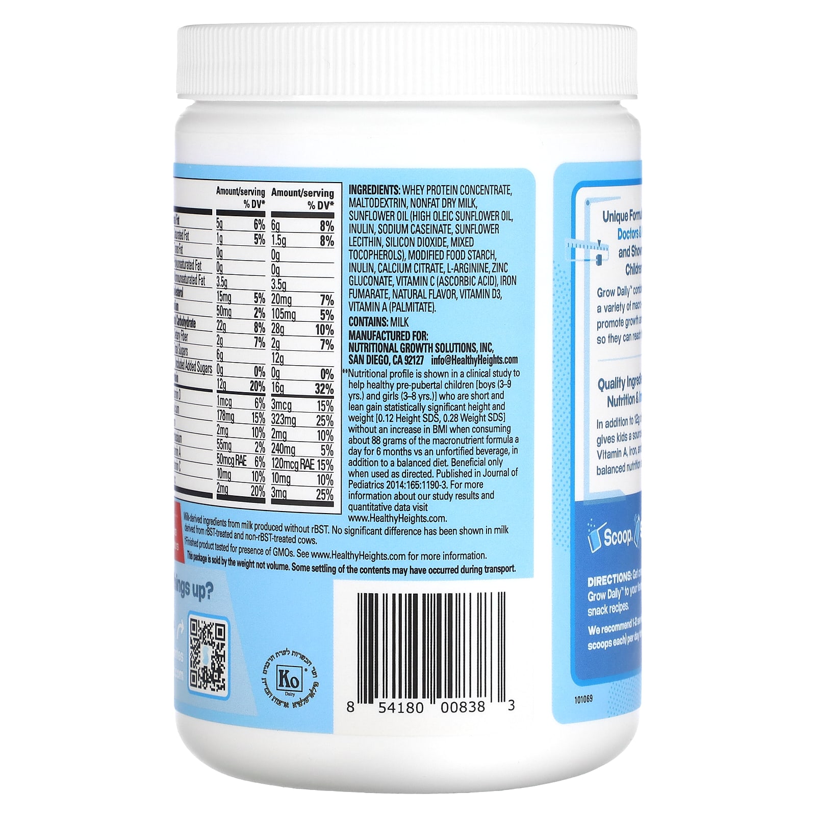 Healthy Heights, Grow Daily, Whey Protein & Nutrition Mix, For Kids 3 ...