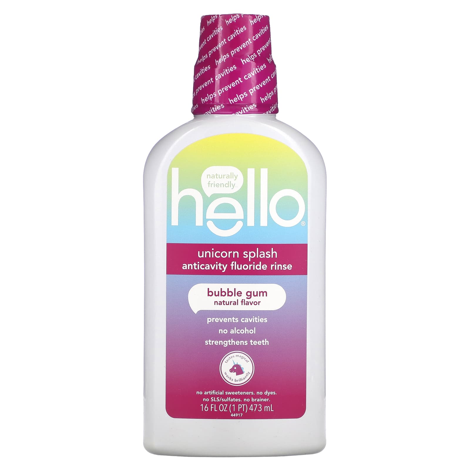 Hello, Unicorn Splash Acticavity Fluoride Rinse, Bubble Gum, 16 fl oz ...