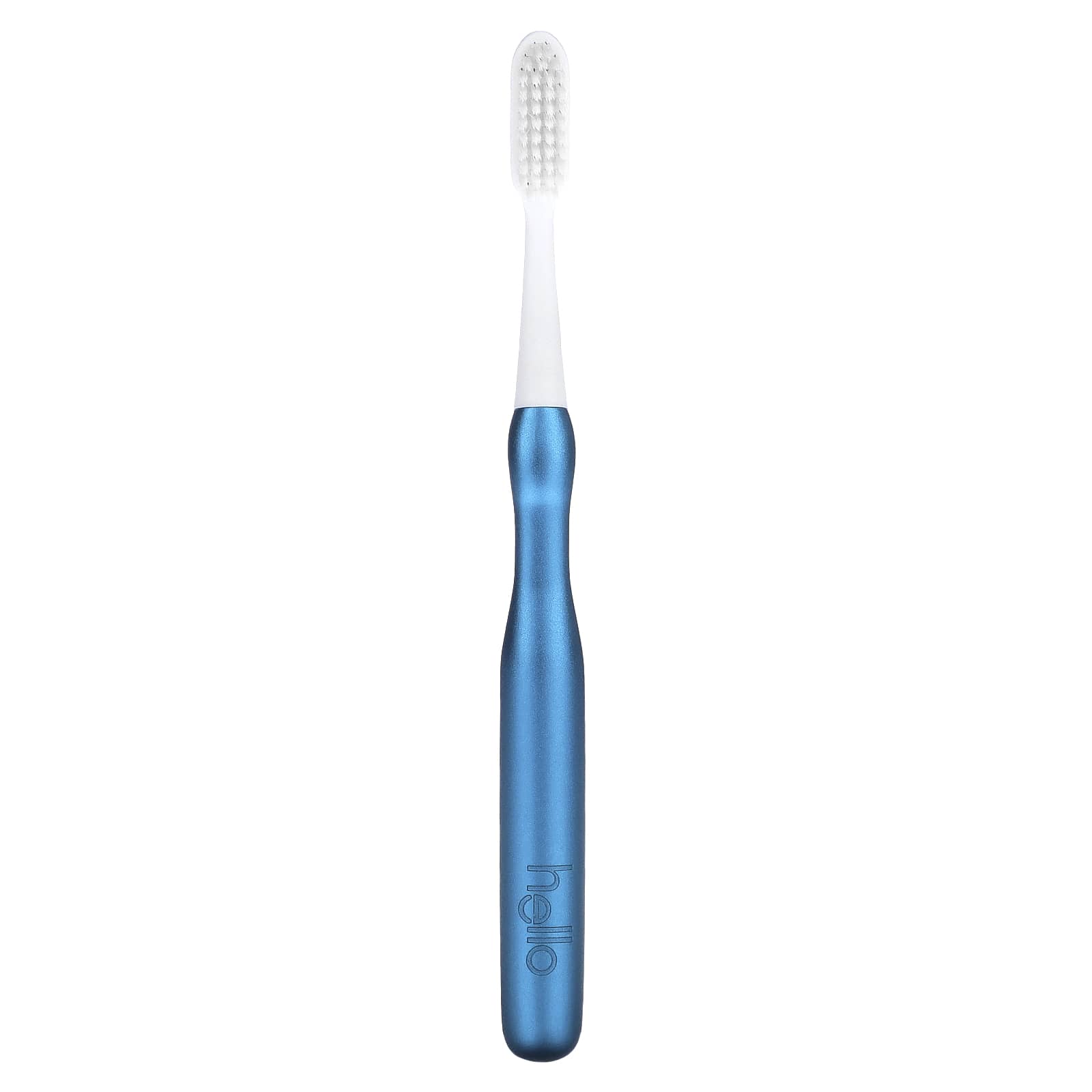 Hello, Aluminum Toothbrush with Replaceable Brush Heads, Soft, Blue, 1 ...