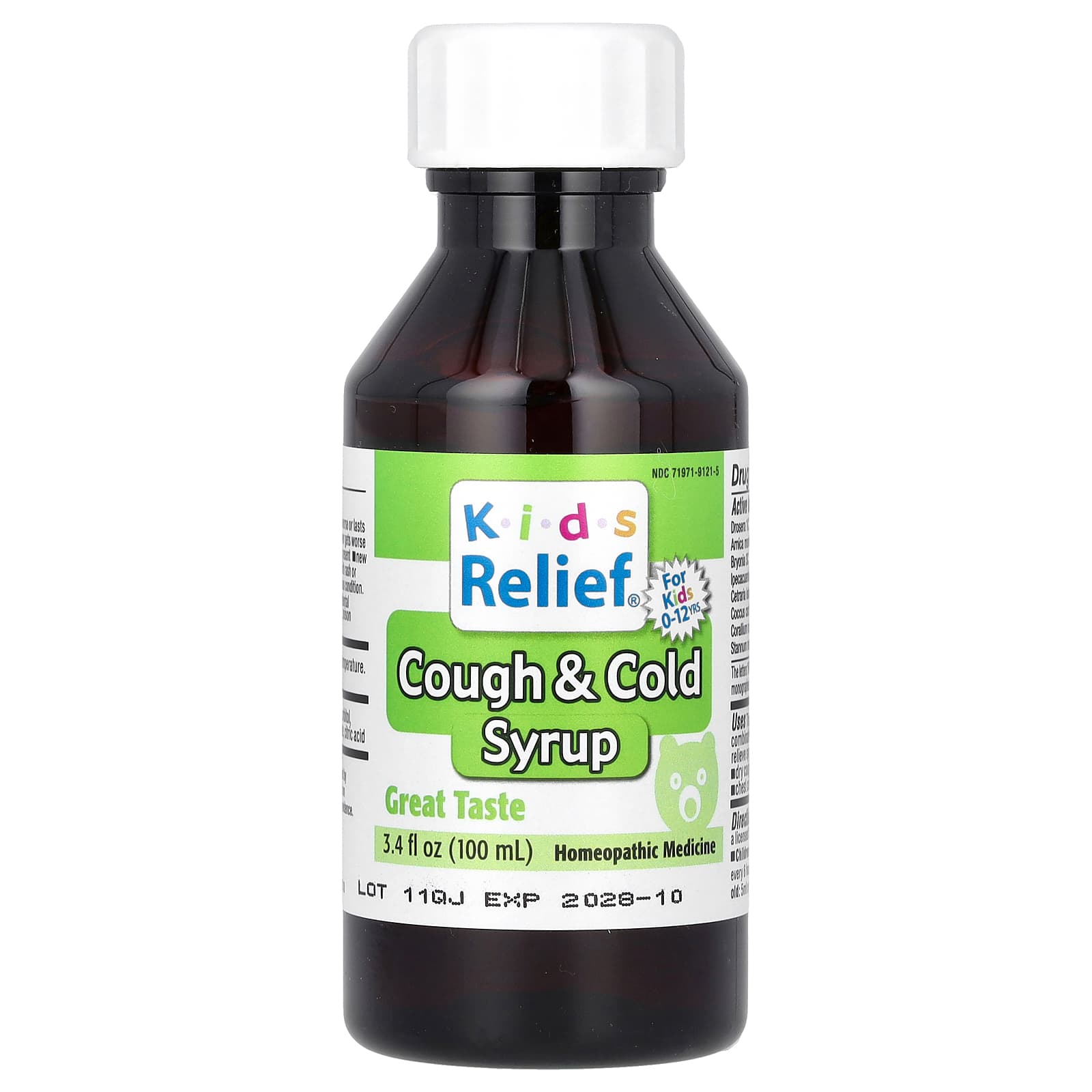 Homeolab USA, Kids Relief, Cough & Cold Syrup, For Kids 0-12 Yrs, 3.4 ...