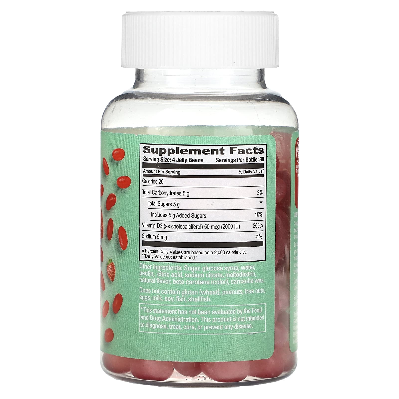 Human Beanz, Vitamin D3 Jelly Beans, Strawberry Blast, 120 Jelly Beans