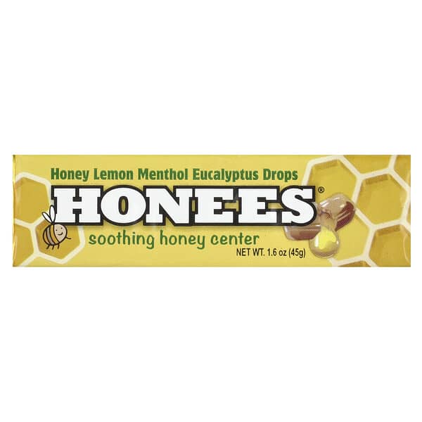 Honees, Honey Lemon Menthol Eucalyptus Drops , 1.6 oz (45 g)