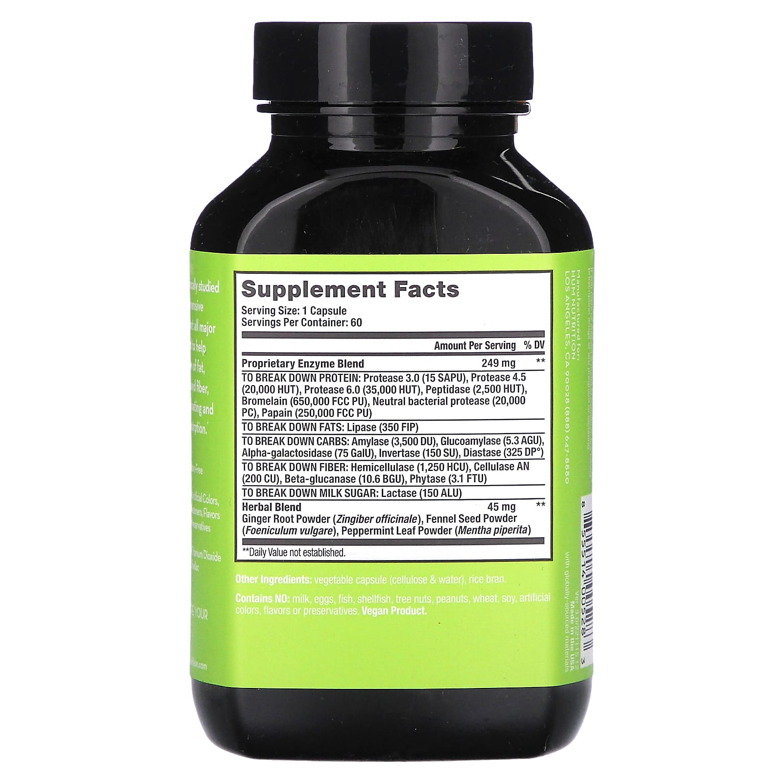 HUM Nutrition, Flatter Me, 60 Vegan Capsules