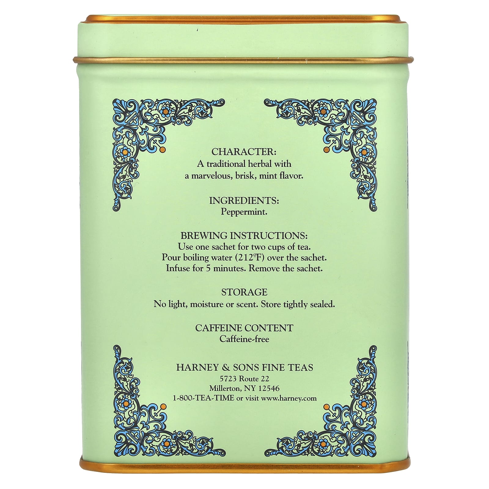 Harney & Sons, HT Tea Blends, Peppermint Herbal, Caffeine Free, 20 ...