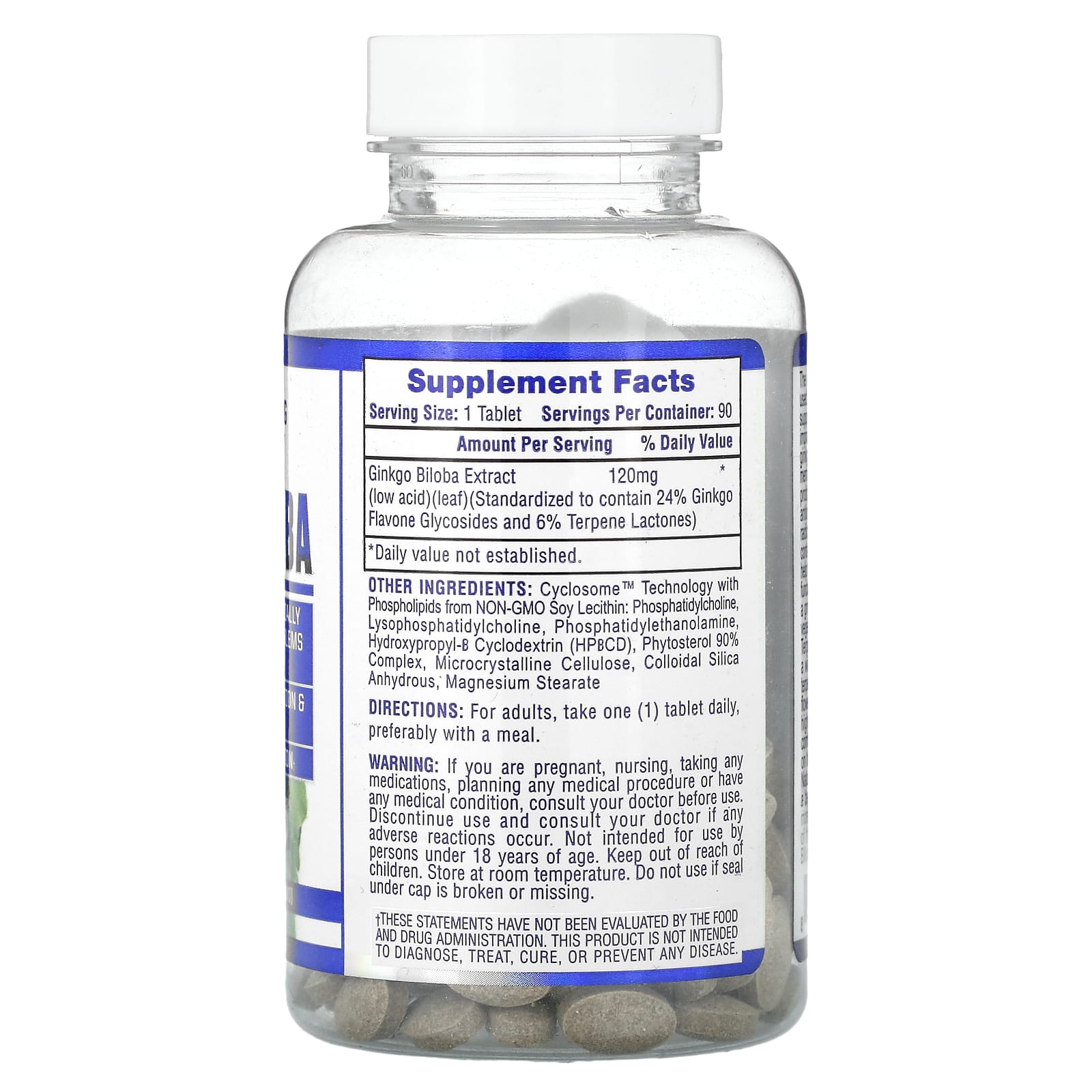 Hi Tech Pharmaceuticals, Gingko Biloba, 120 mg, 90 Tablets