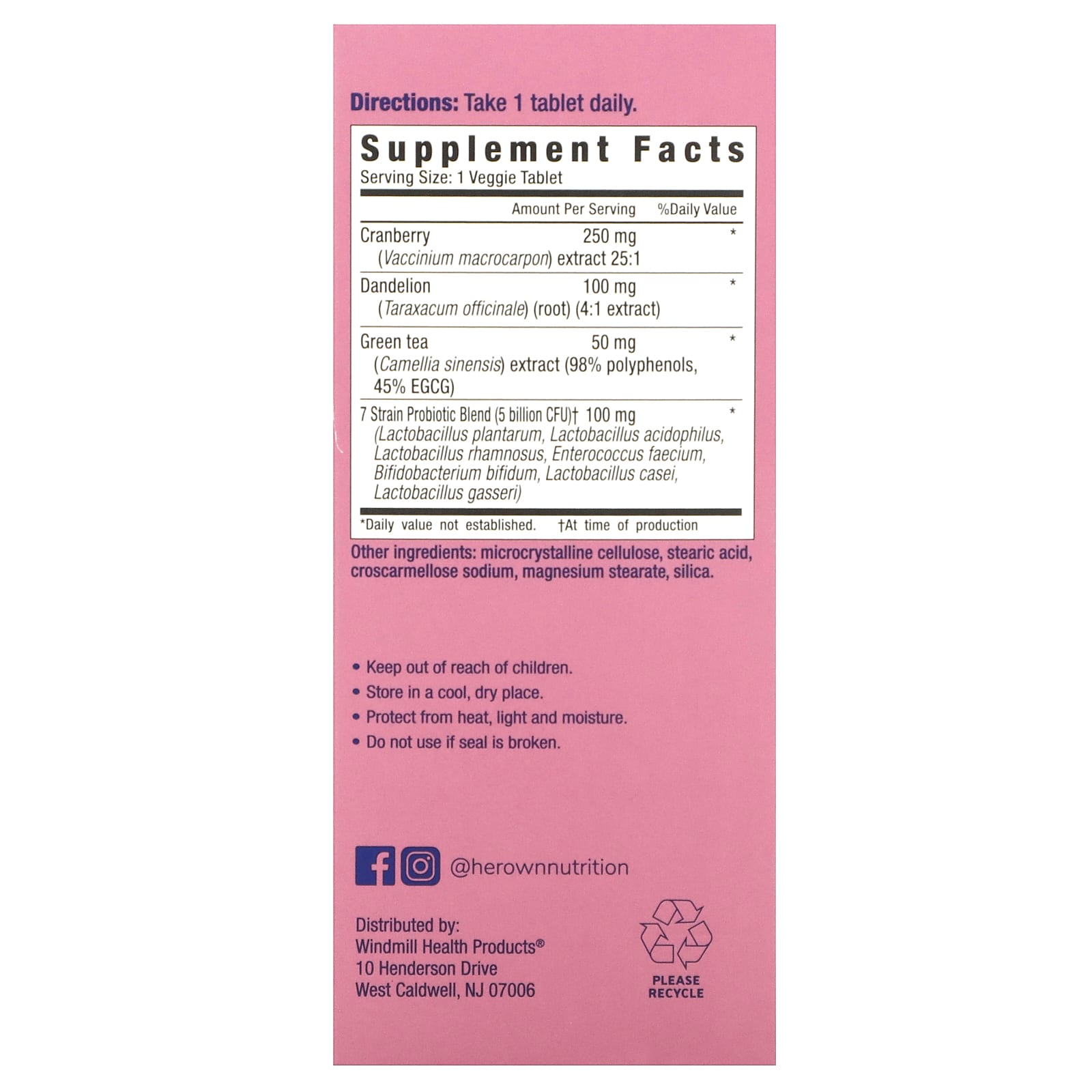 Her Own, UTI, 30 Veggie Tablets