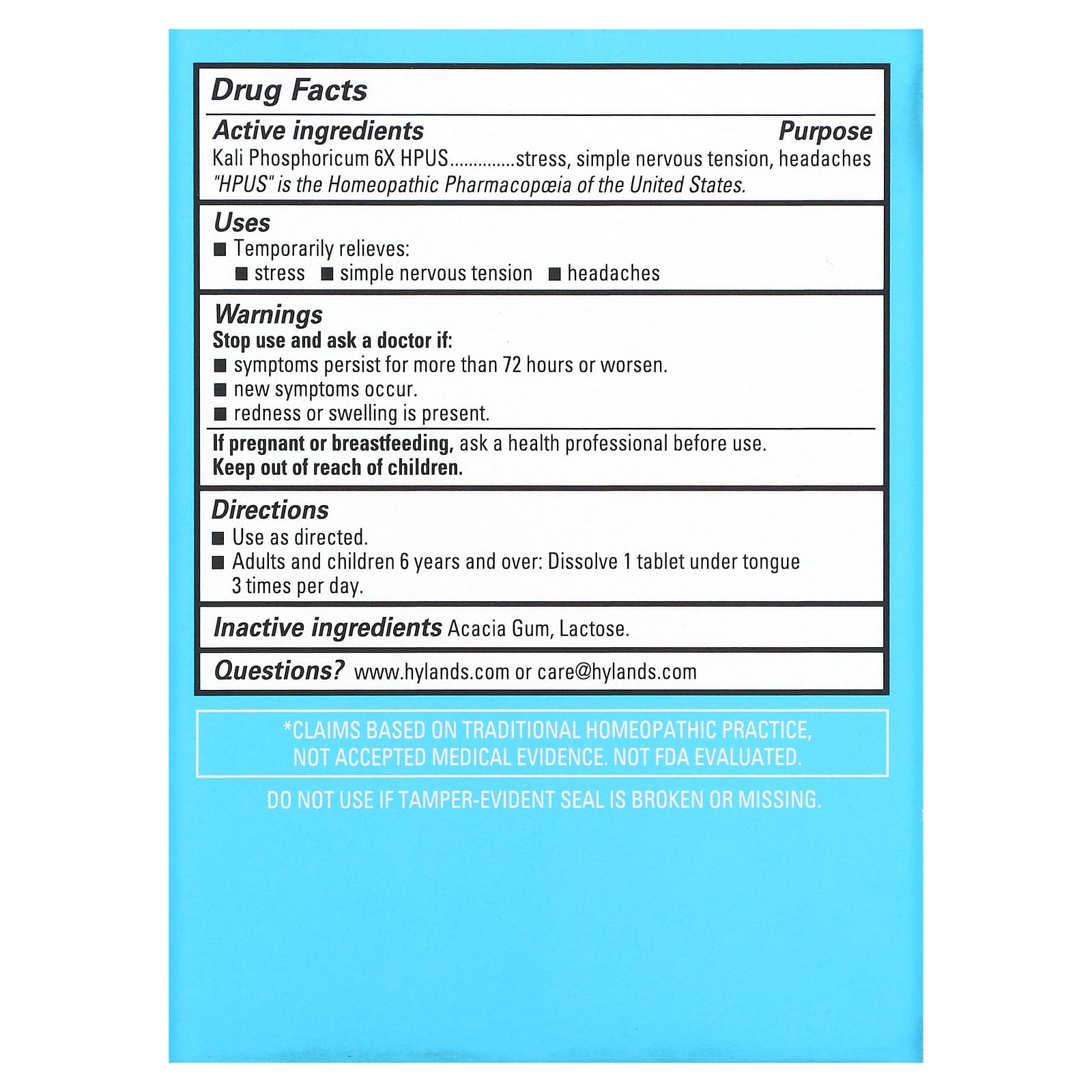 Hyland's Naturals, Cell Salt #6, Kali Phos 6X, 100 Quick-Dissolving ...