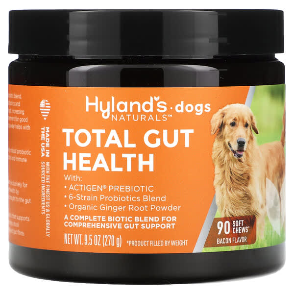 Hyland's Naturals, Total Gut Health, For Dogs, Bacon, 90 Soft Chews, 9. ...