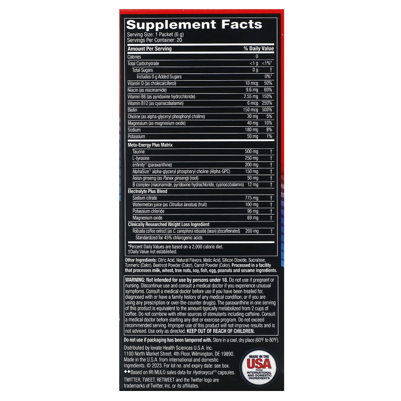 Hydroxycut, Hardcore Ultra Shed Drink Sticks, Tangerine Mimosa, 20 ...