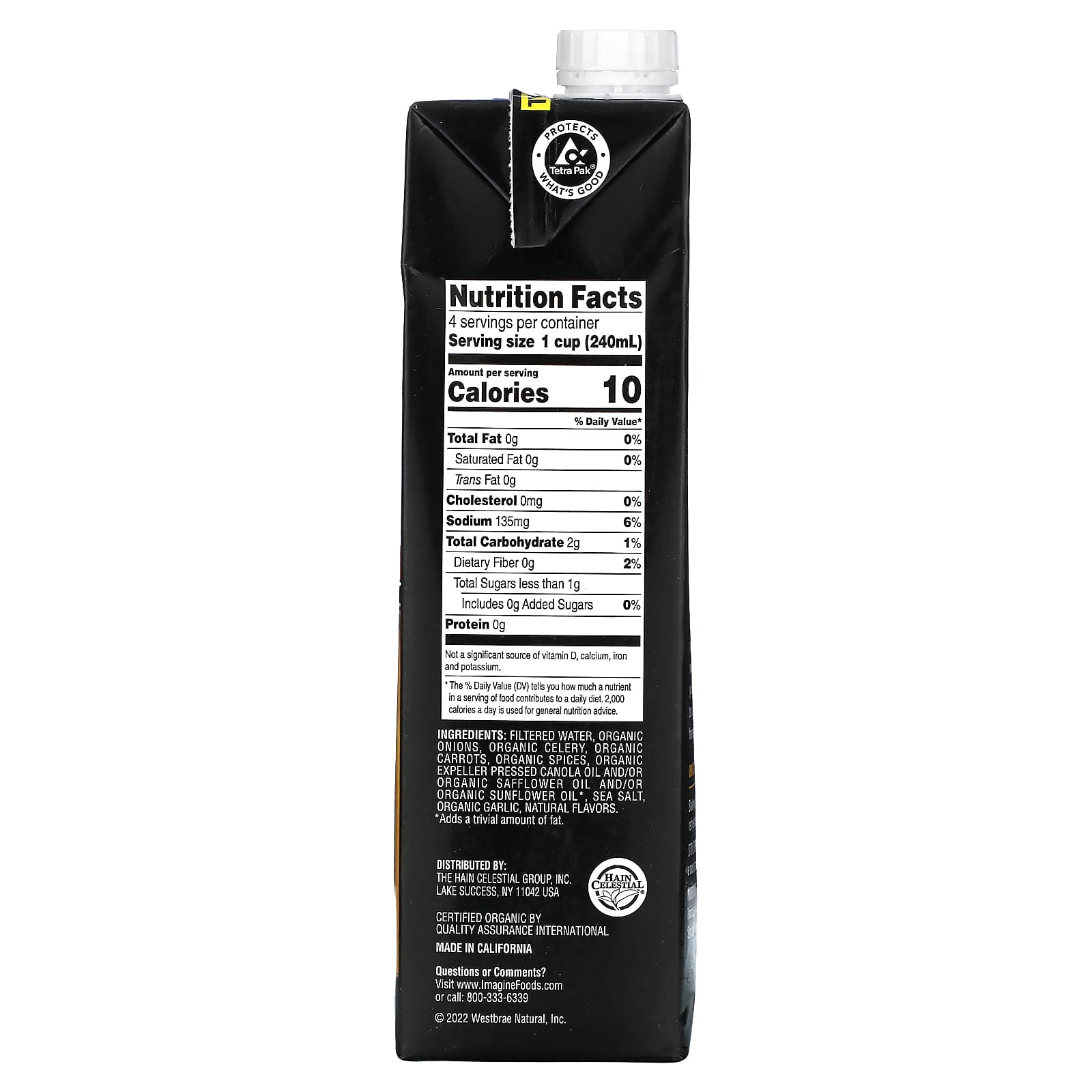 Imagine Soups, Organic Vegetarian No-Chicken Broth, Low Sodium, 32 fl ...