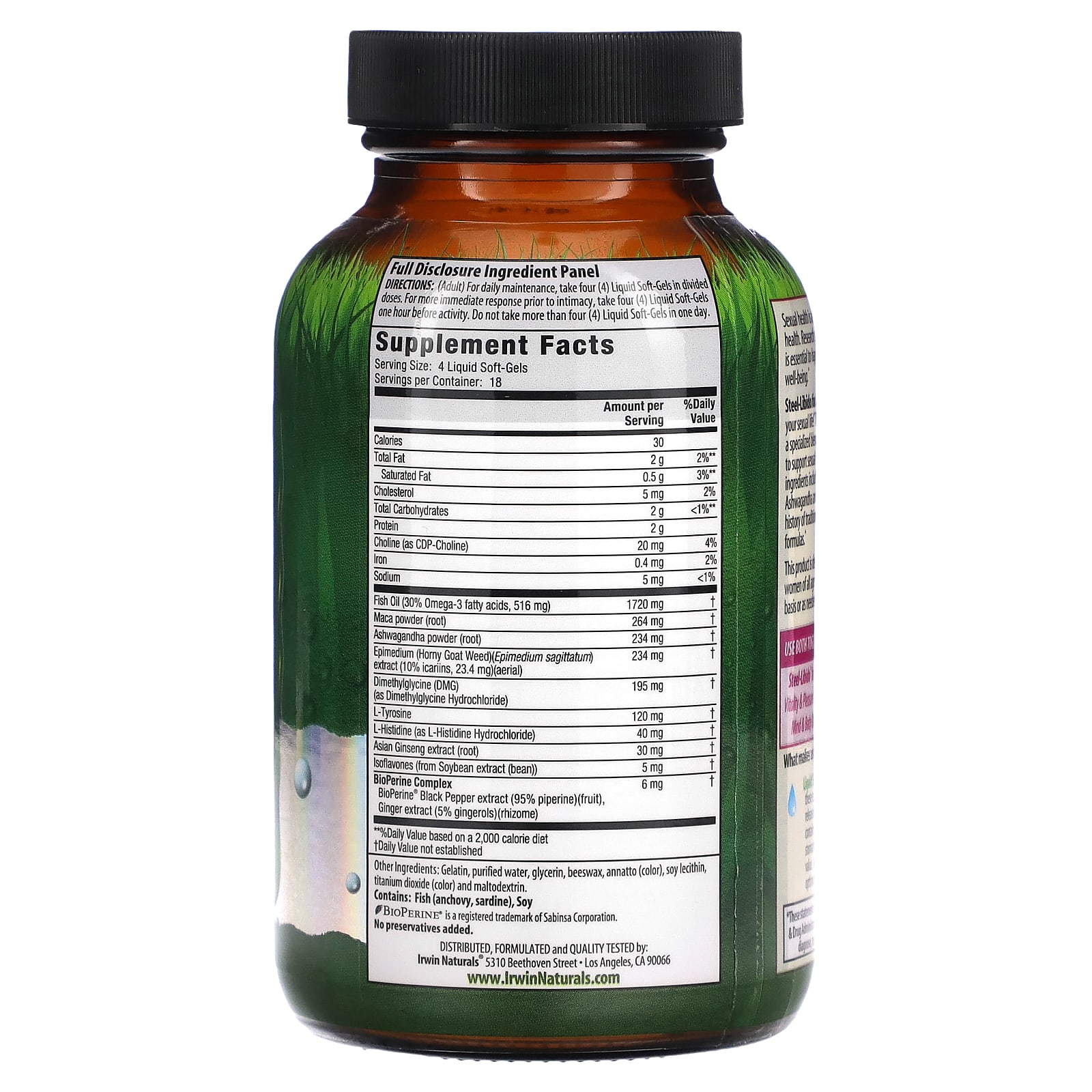 Irwin Naturals Steel Libido For Women 75 Liquid Soft Gels