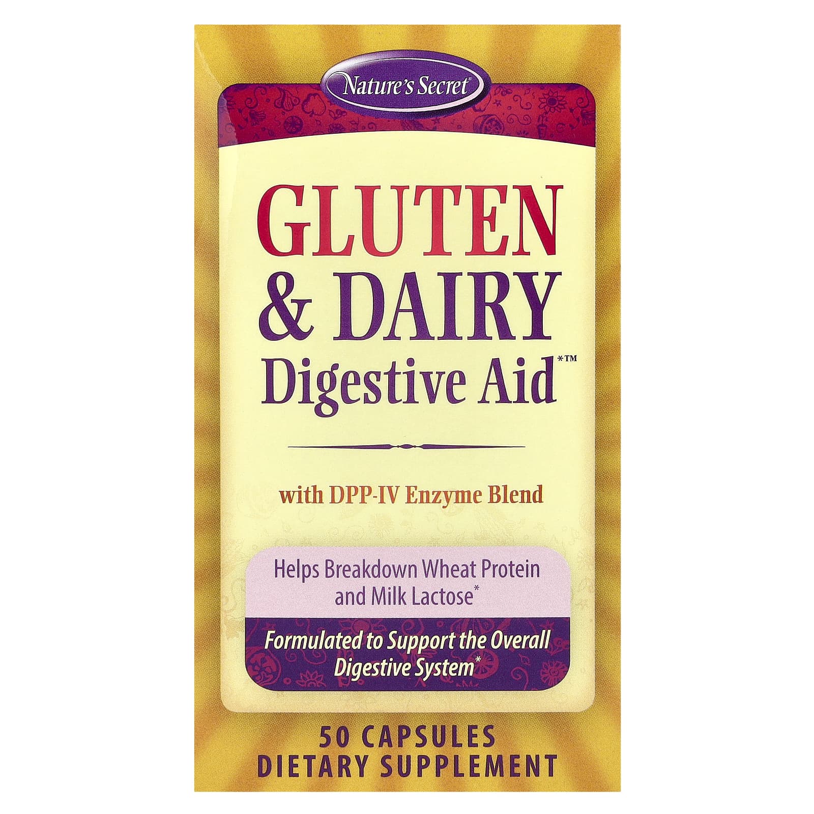 Nature's Secret, Gluten & Dairy Digestive Aid™, 50 Capsules