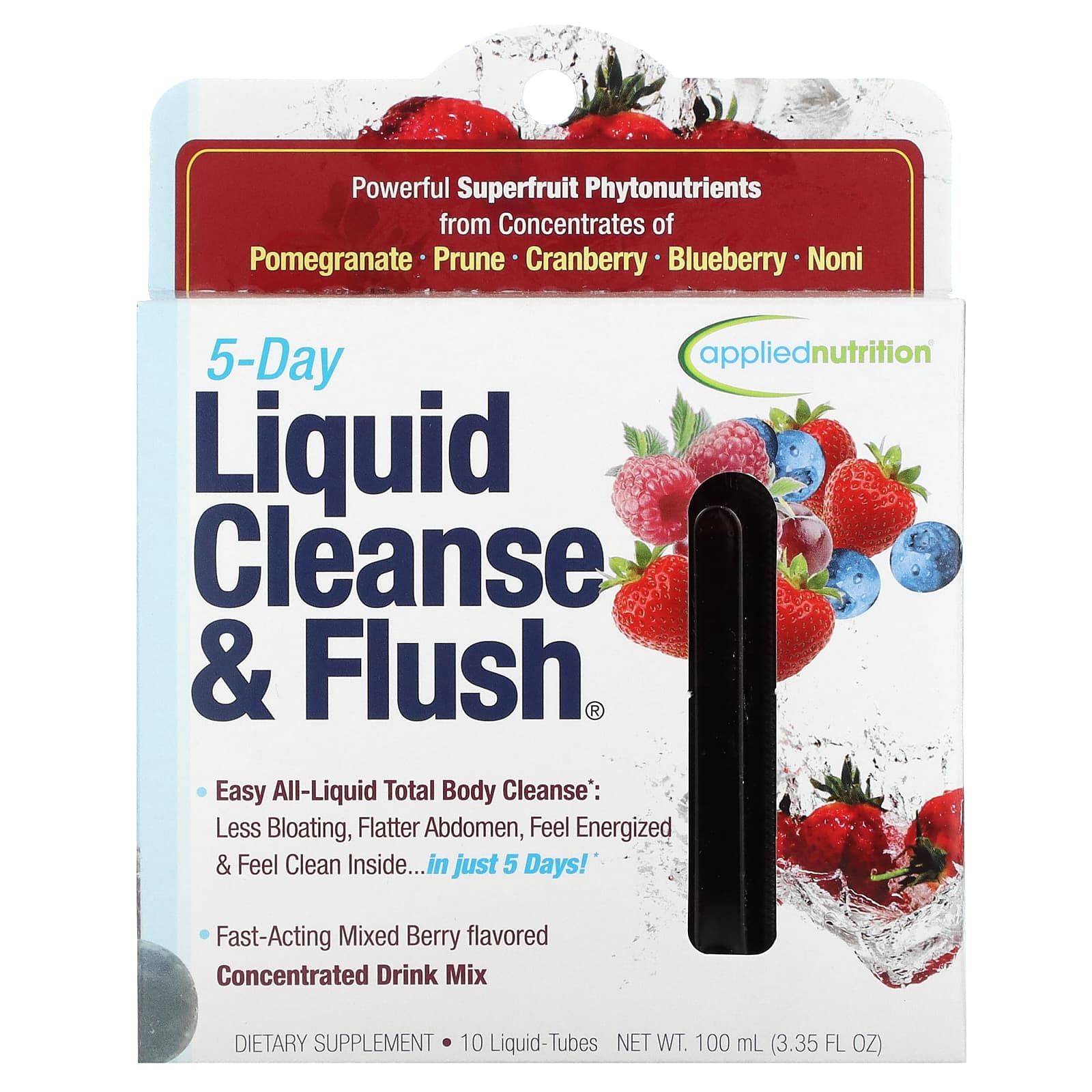 Applied Nutrition, 5 Day Liquid Cleanse & Flush, Mixed Berry, 10 Liquid ...