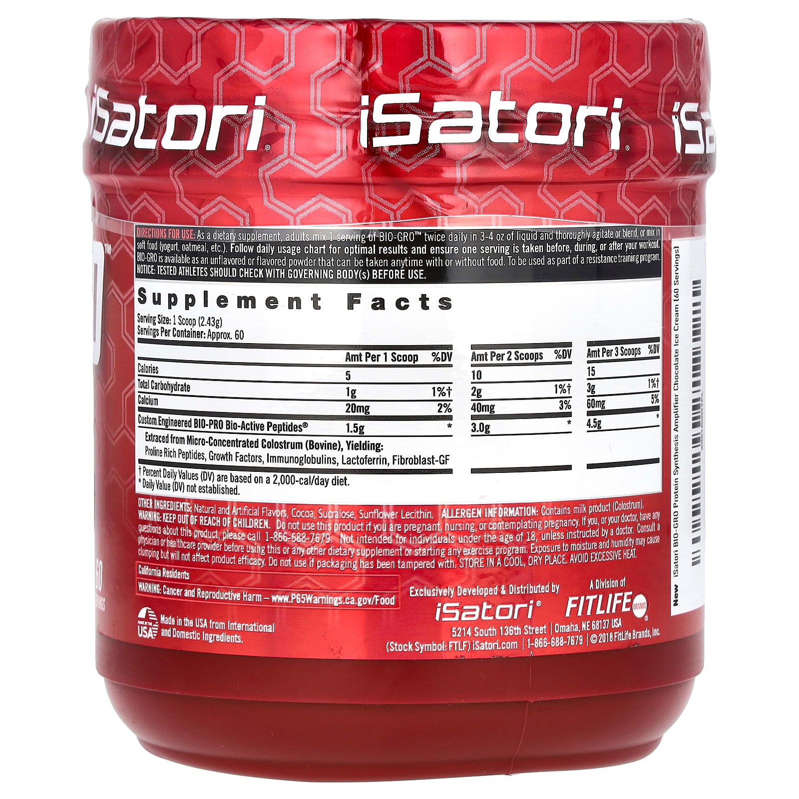 Isatori, Bio-Gro, Protein Synthesis Amplifier, Chocolate Ice Cream, 5. ...