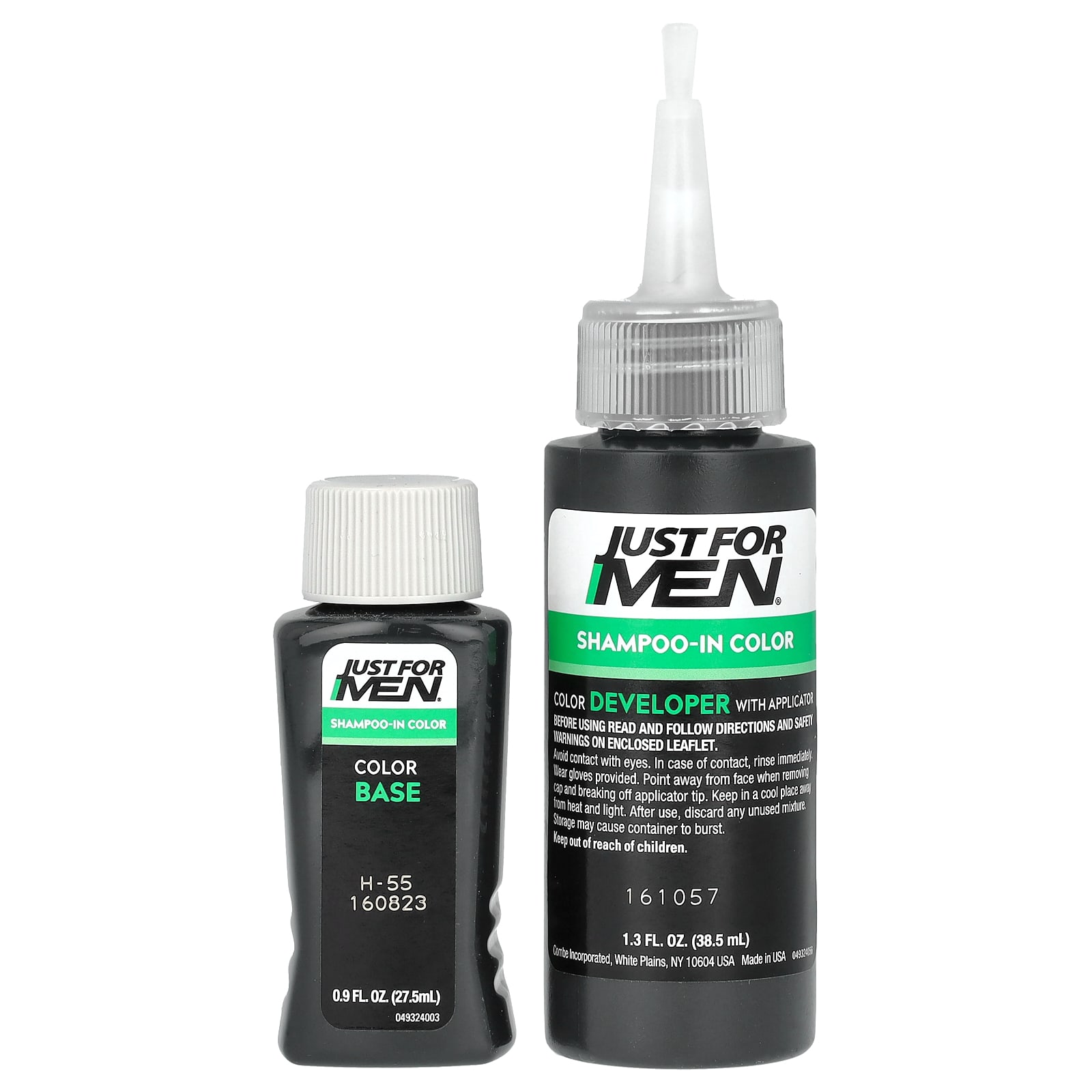 Just for Men, Shampoo-In-Color, Real Black H-55, Single Application ...