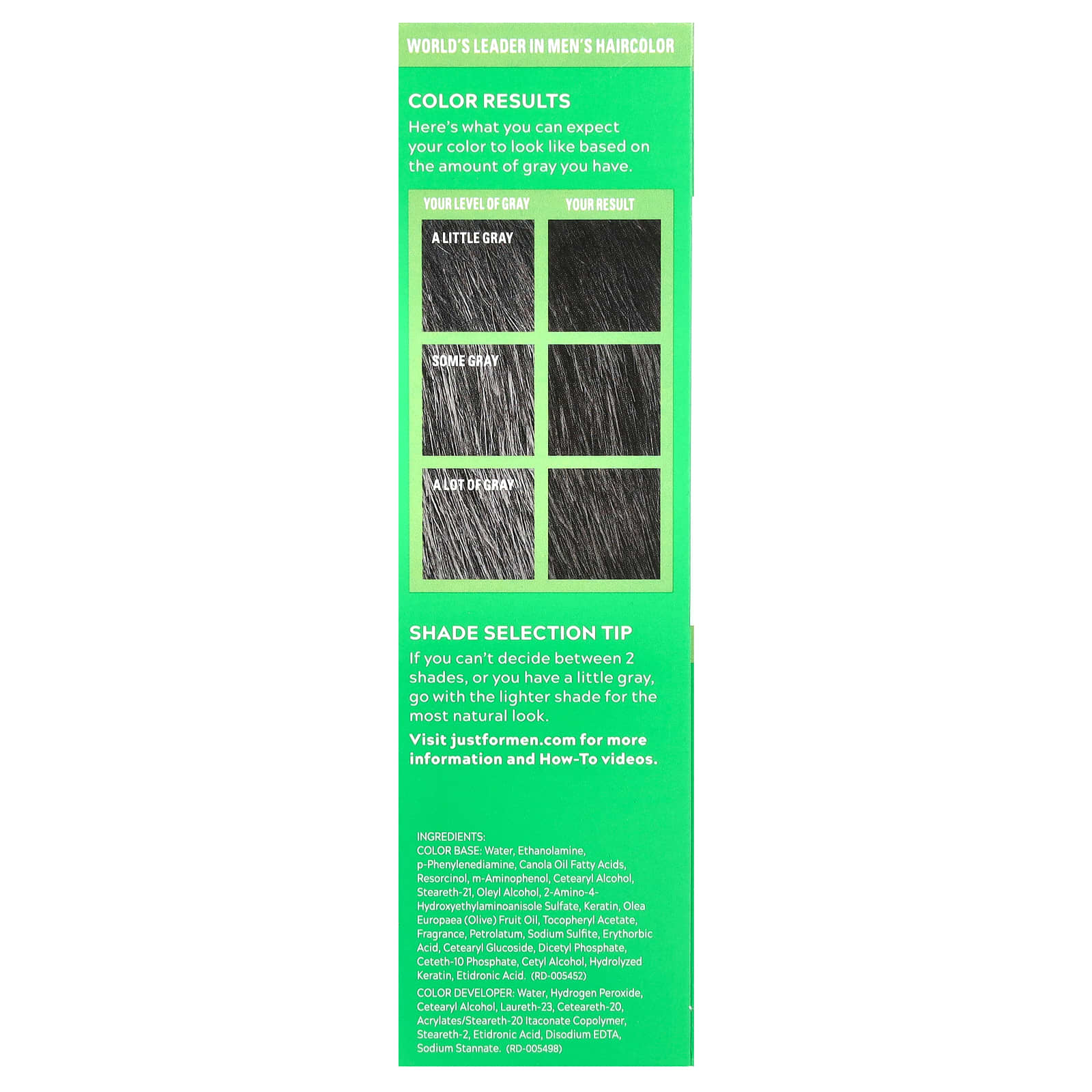 Just for Men, Shampoo-In-Color, Real Black H-55, Single Application ...
