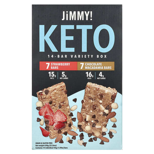 JiMMY!, Be Lean, Bars with Benefits, Protein Bar, Variety Box, 14 Bars ...