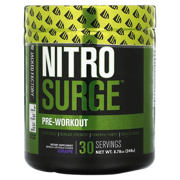 Jacked Factory, Nitro Surge, Pre-Workout, Grape, 8.78 oz (249 g)