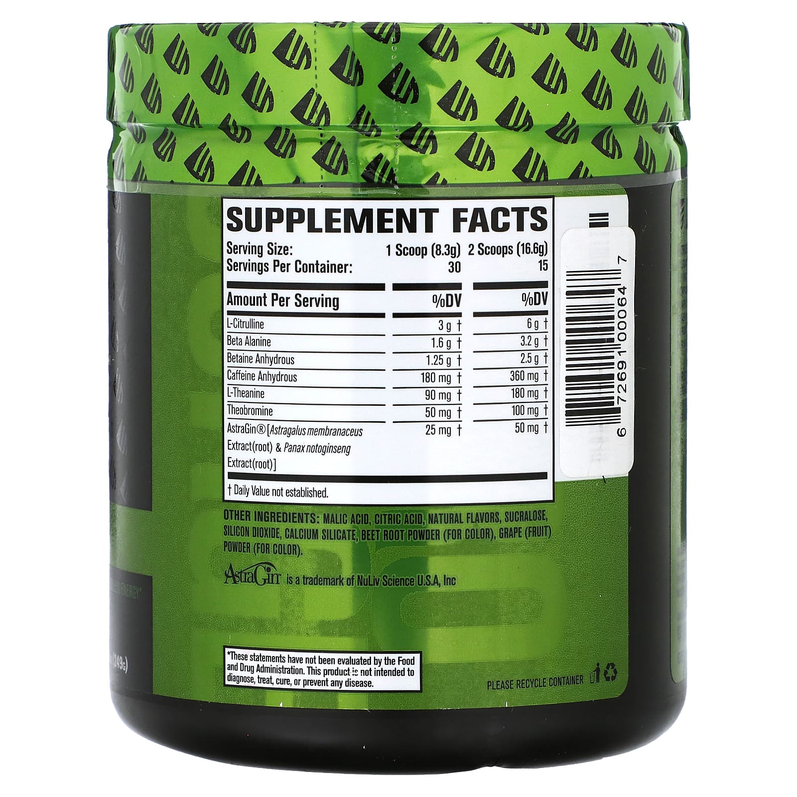 Jacked Factory, Nitro Surge, Pre-Workout, Black Cherry, 8.78 oz (249 g)