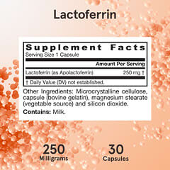 Jarrow Formulas, Lactoferrin, Freeze Dried, 250 mg, 30 Capsules