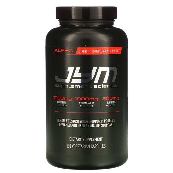 JYM Supplement Science, Alpha, Testosterone Support, 180 Vegetarian ...
