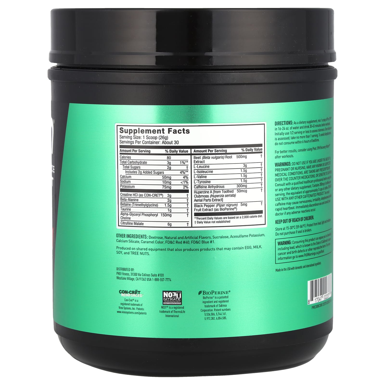 JYM Supplement Science, Pre JYM, High-Performance Pre-Workout, Black ...