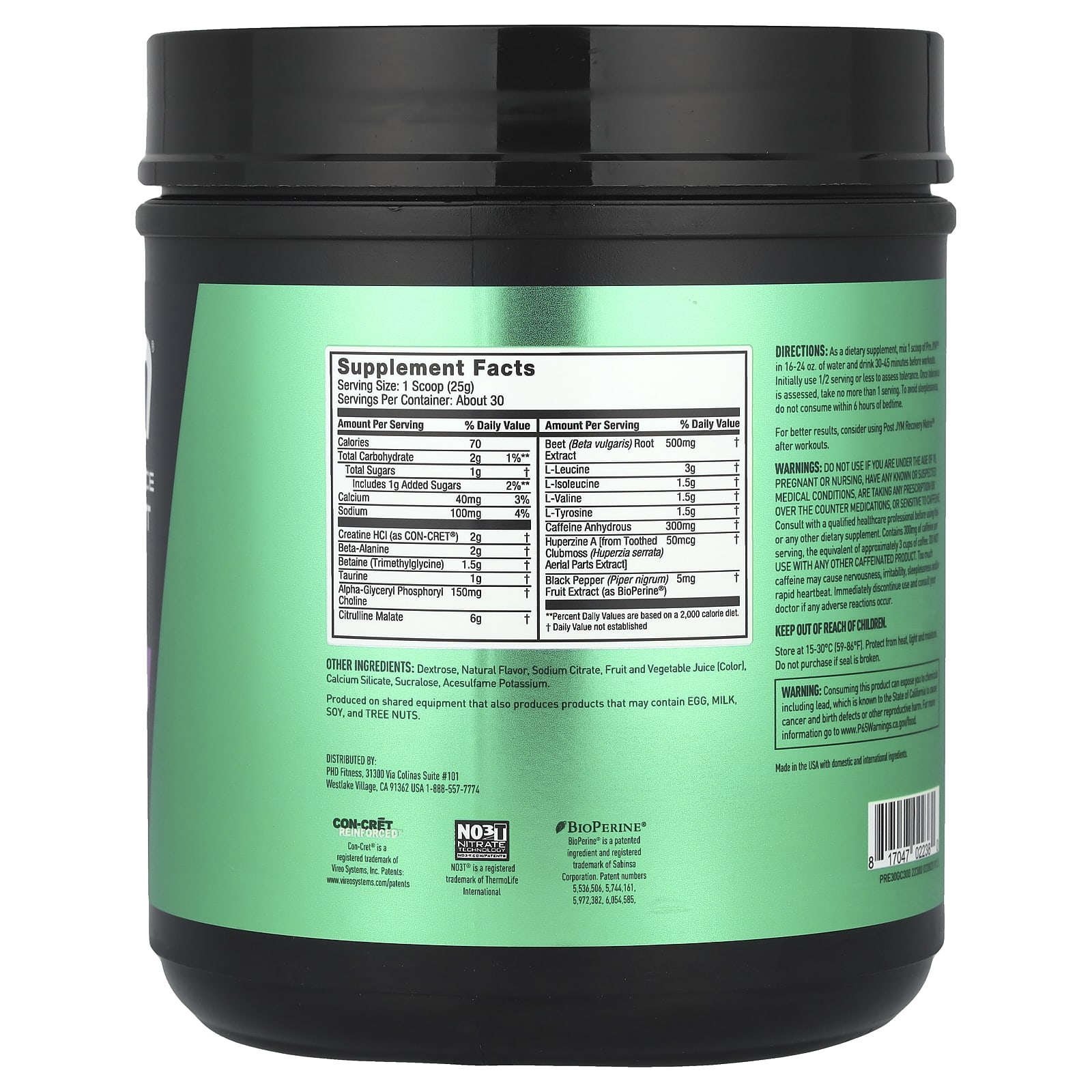 JYM Supplement Science, Pre JYM®, High Performance Pre-Workout, Grape ...