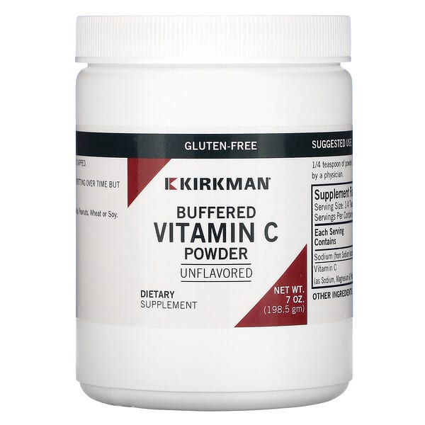 Kirkman Labs, Buffered Vitamin C Powder, Unflavored, 7 oz (198.5 g)