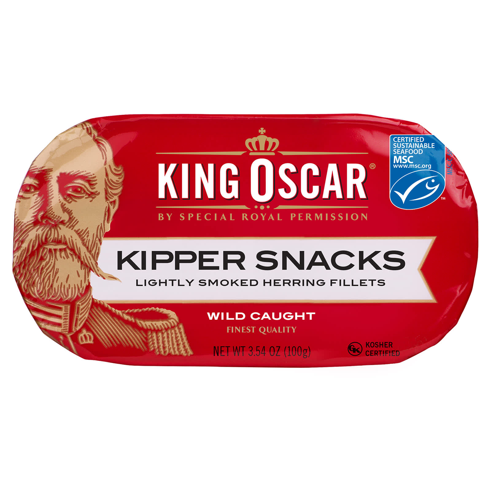 King Oscar, Kipper Snacks, Lightly Smoked Herring Fillets, 3.54 oz (100 g)