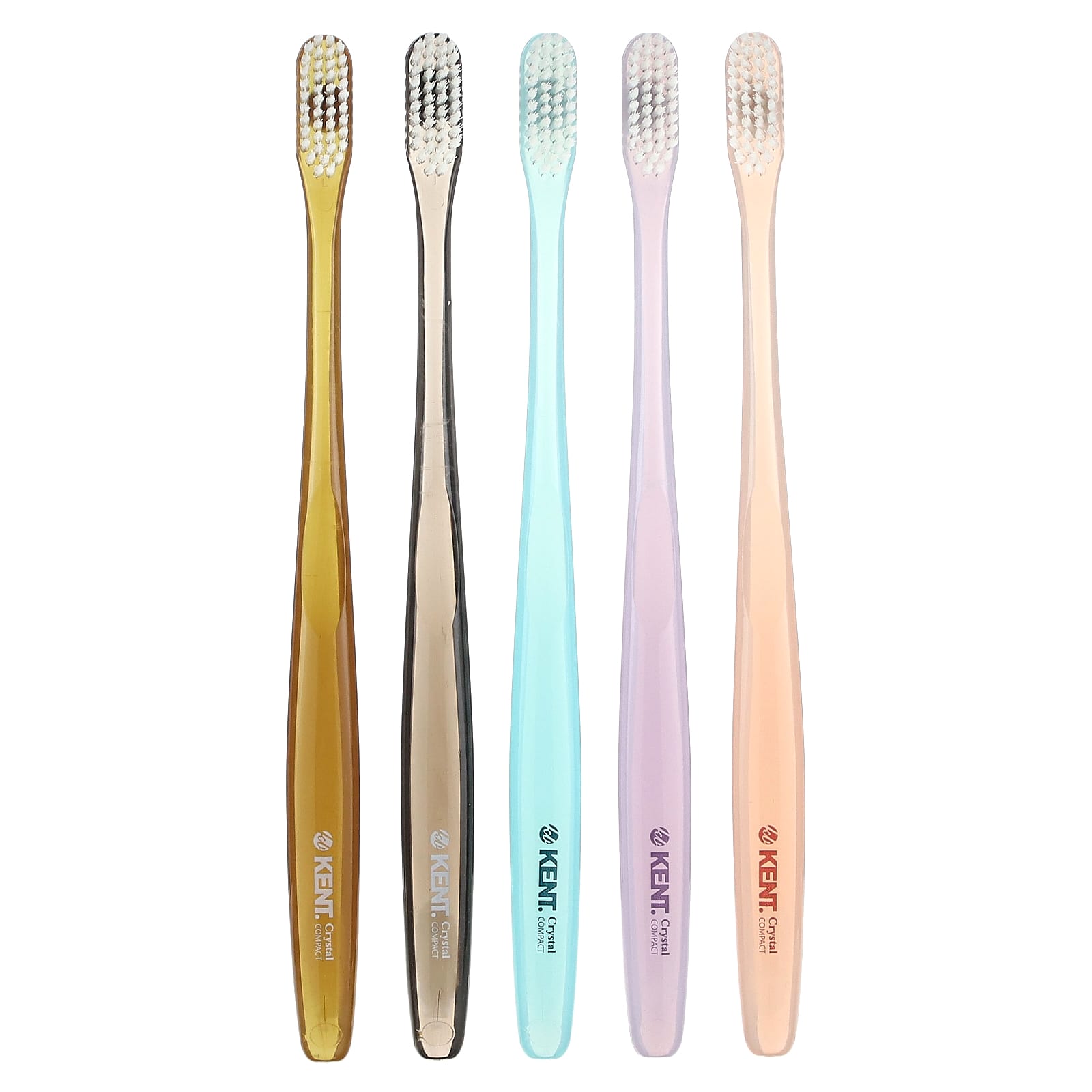 Kent, Ultra Soft Toothbrush, Crystal Compact, 5 Toothbrushes