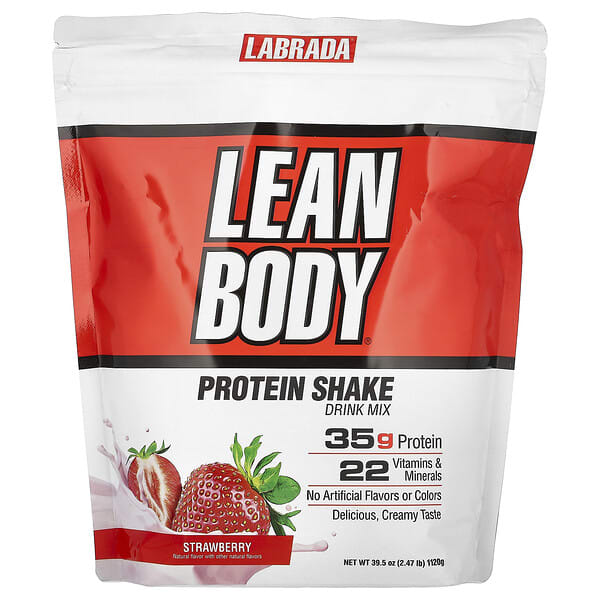 Labrada Nutrition, Lean Body, Protein Shake Drink Mix, Strawberry, 2.47 ...