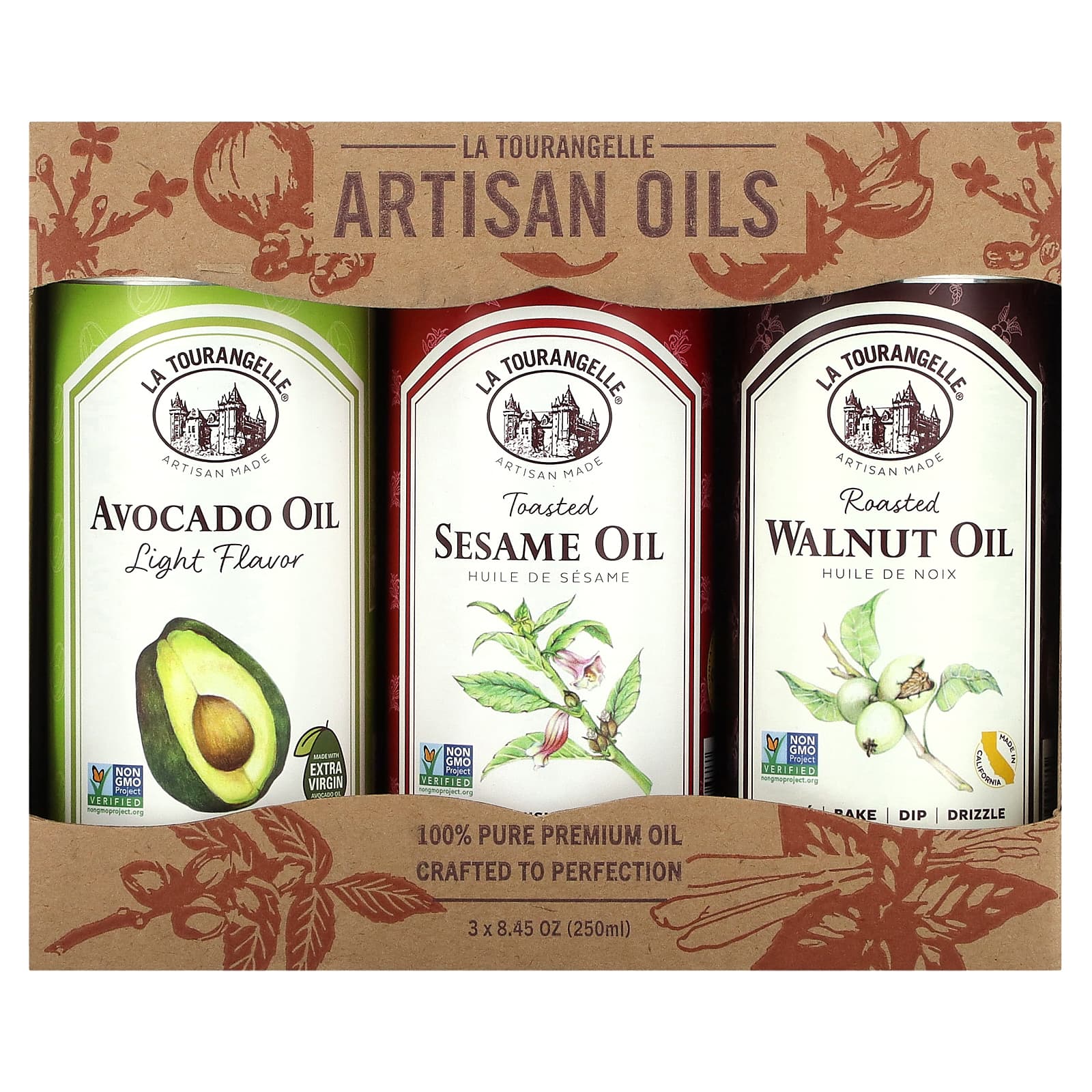 La Tourangelle, LAT Favorites Trio Artisan Oils, 3 Count, 8.45 oz (250 ...