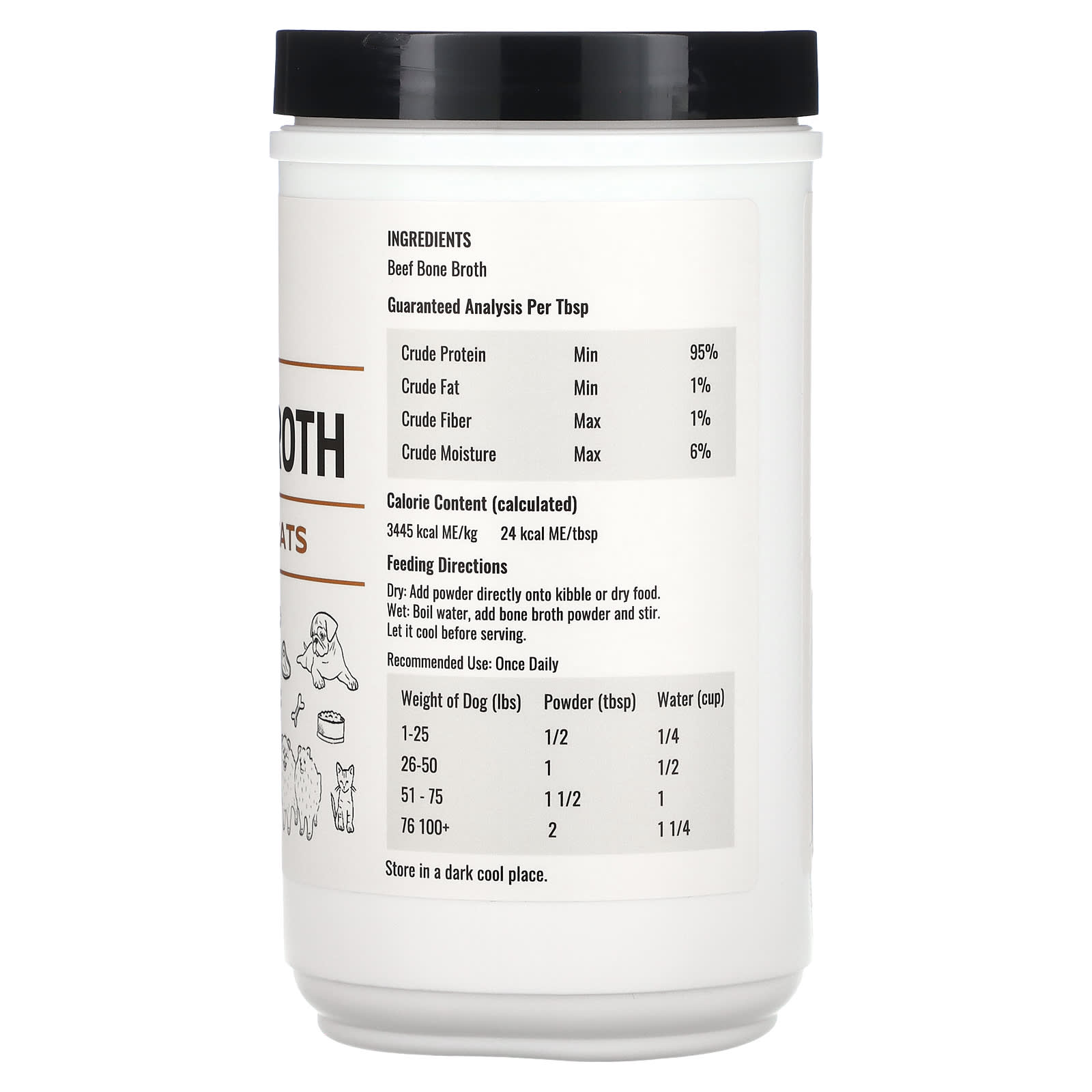 Left Coast Performance, Grass Fed, Beef Bone Broth, For Dogs and Cats ...