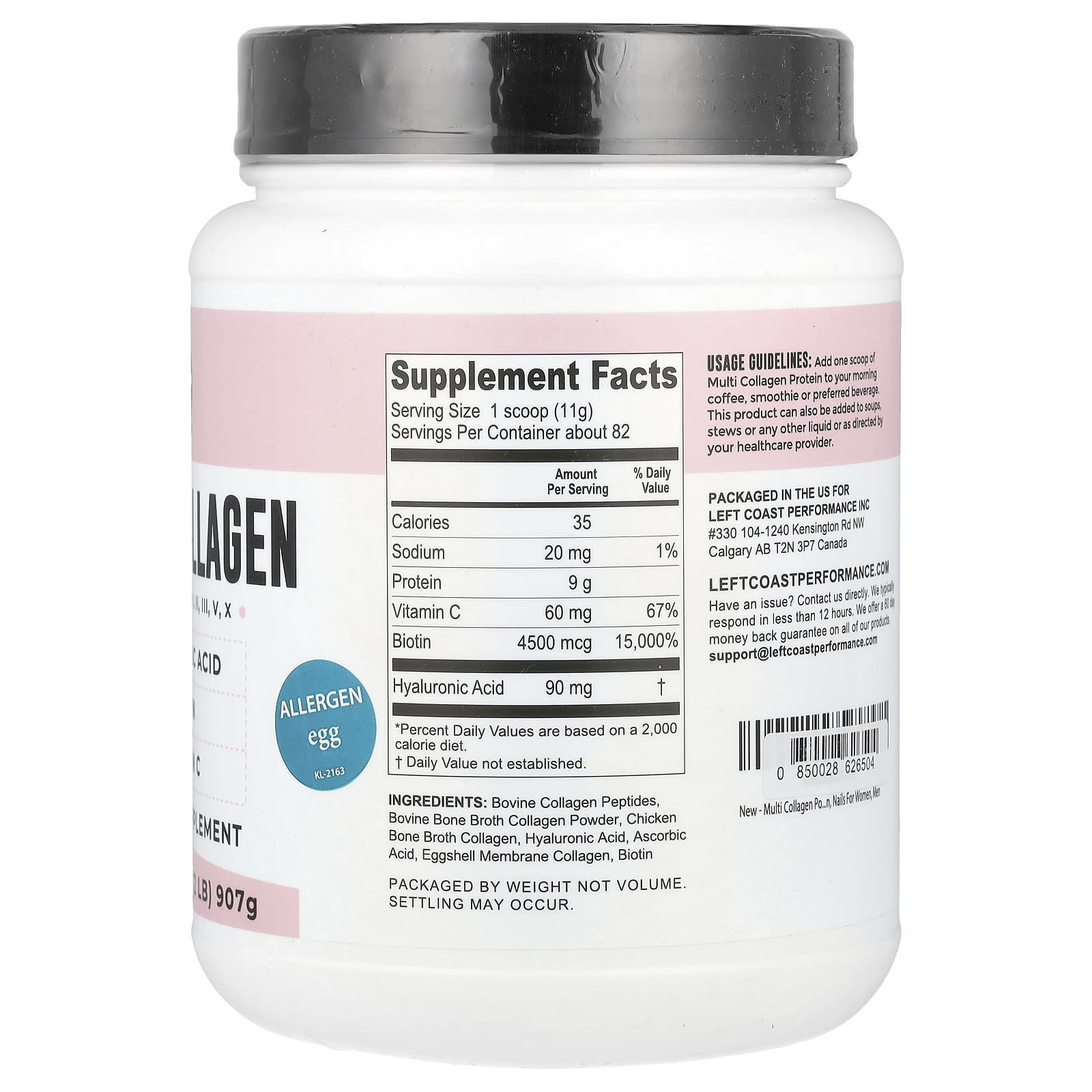 Left Coast Performance, Multi Collagen, 32 oz (907 g)