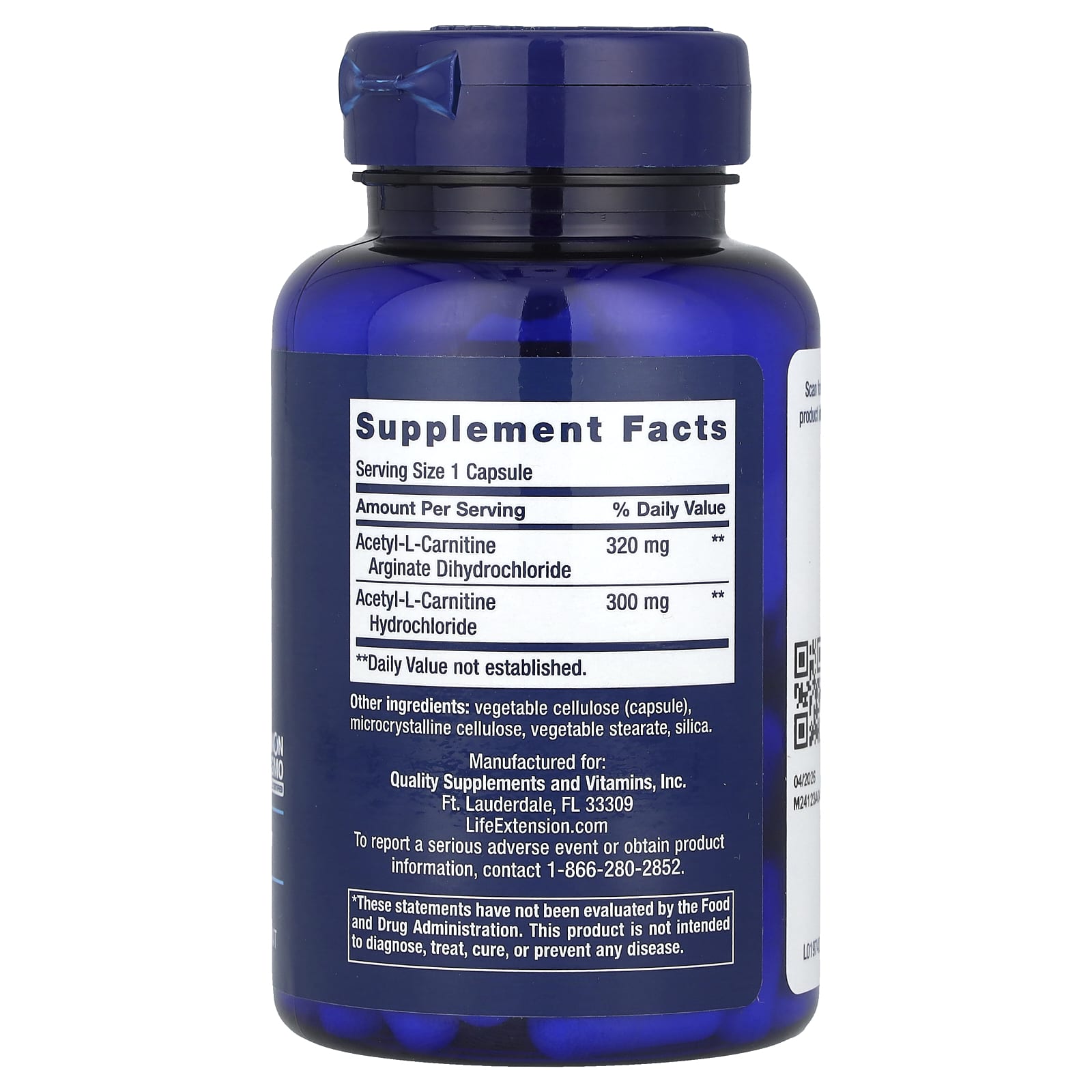 Life Extension, Acetyl-L-Carnitine Arginate, 90 Capsules